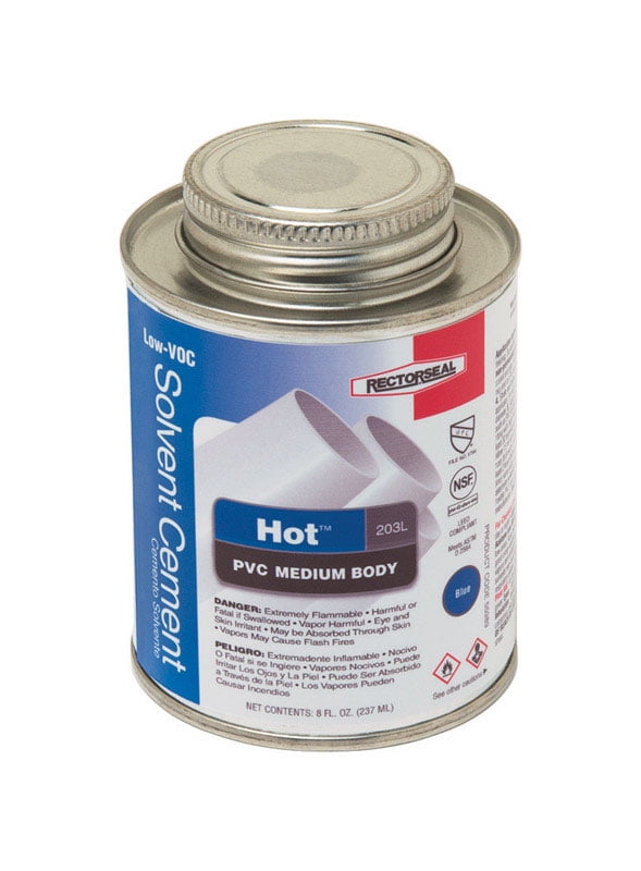 RectorSeal Hot Blue Solvent Cement For PVC 8 oz - Walmart.com
