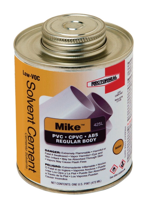 Rectorseal Mike Amber Multi-Purpose Solvent Cement For ABS/CPVC/PVC 16 ...
