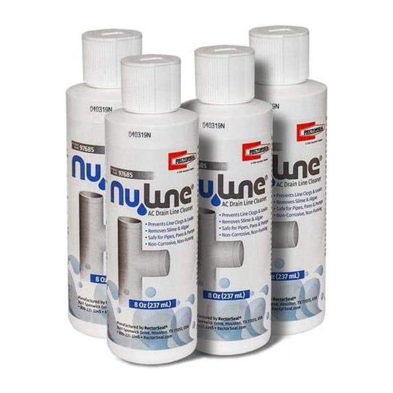 Nu Line Drain Line Cleaner 8 oz 4 Pack Prevent Clogs and Water Leaks in ...