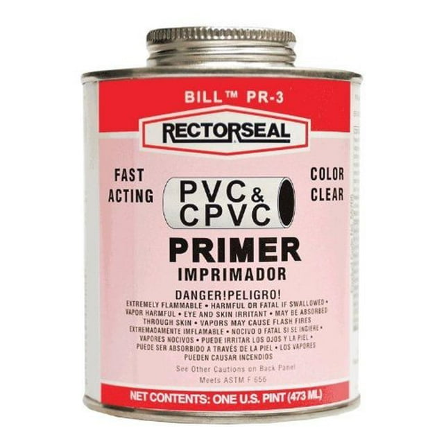Rectorseal 55707 Pr-3 Big Bill 1 Qt Pvc Primer W/brushtop - Walmart.com