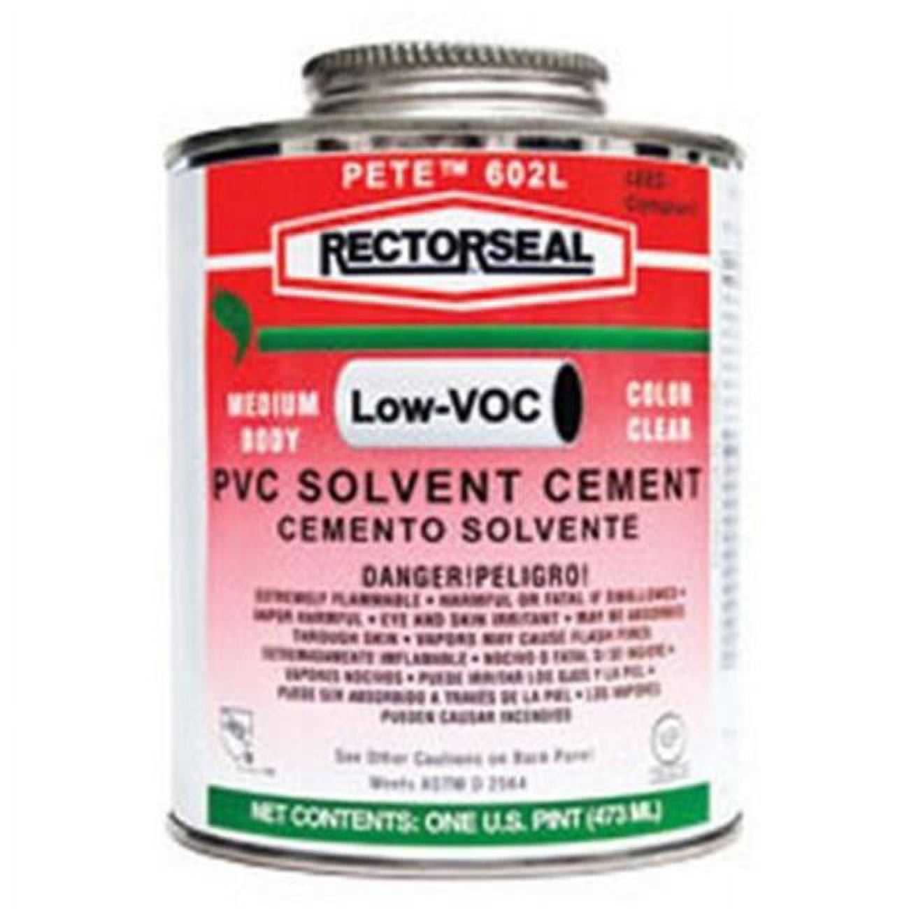 Rectorseal Quart 602L Medium Body Low Voc Pvc Solvent Cement - Walmart.com