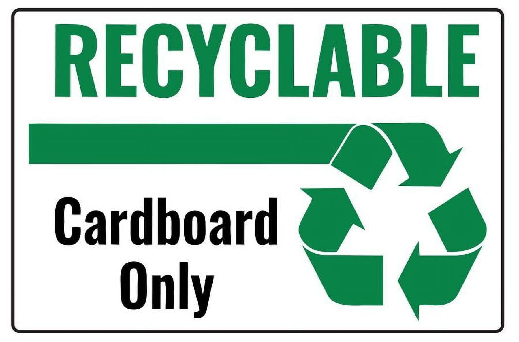 Recyclable Cardboard Only Safety Sign metal aluminium Wall Sign Size: 8 ...