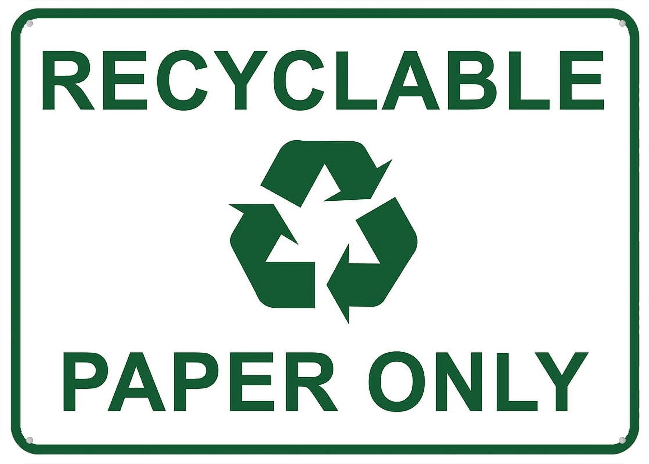 Recyclable Paper Only Sign Signs Outdoor, Uv Printed Aluminum 12 X 8 In ...