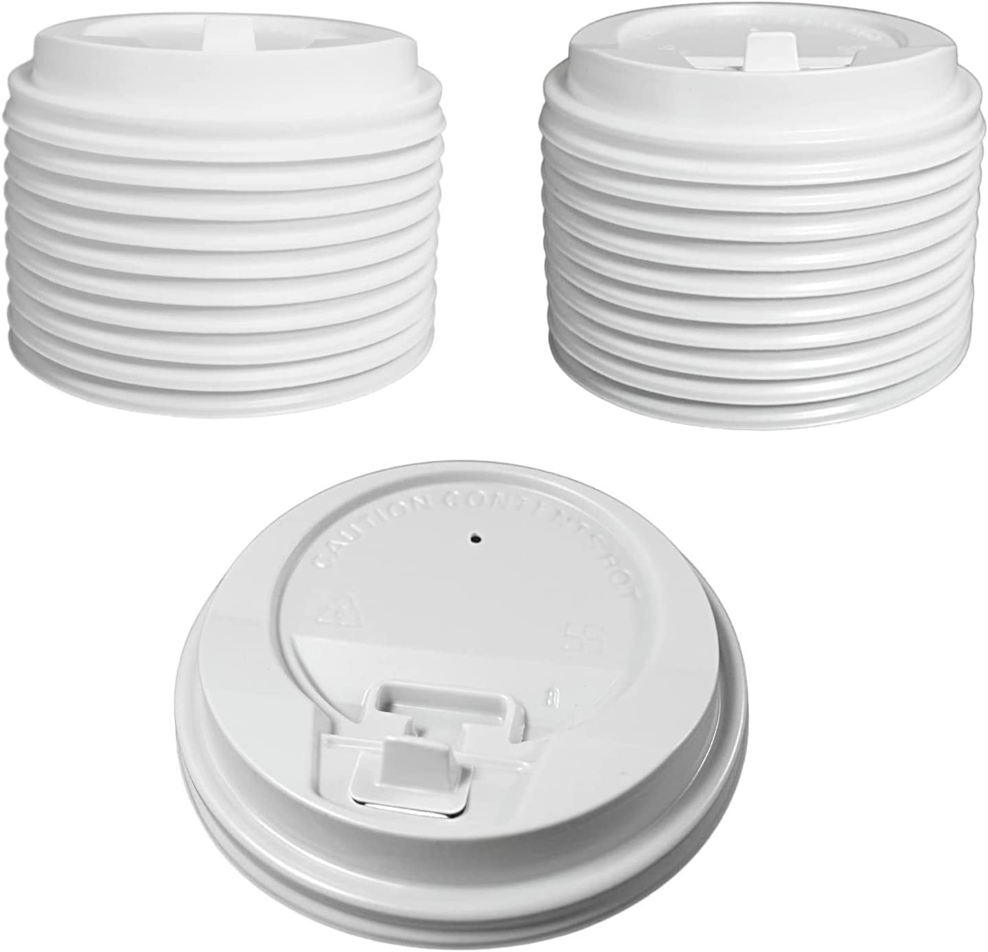 Recyclable White Dome Lids for 10oz-20oz Cups - Sip Through Coffee Lid ...