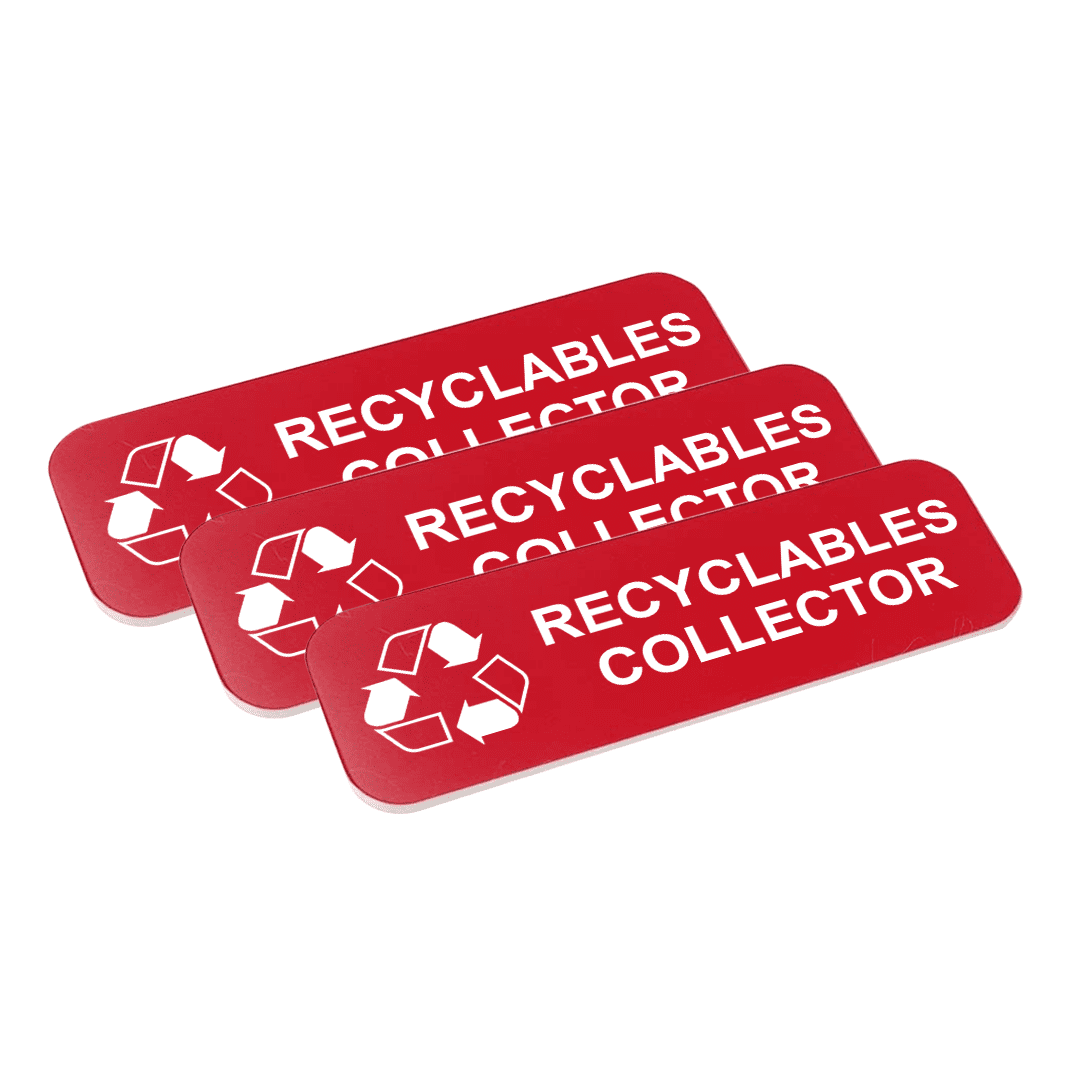 Recyclables Collector 1" x 3" Name Tag/Badge, Red, (3 Pack) - Walmart.com
