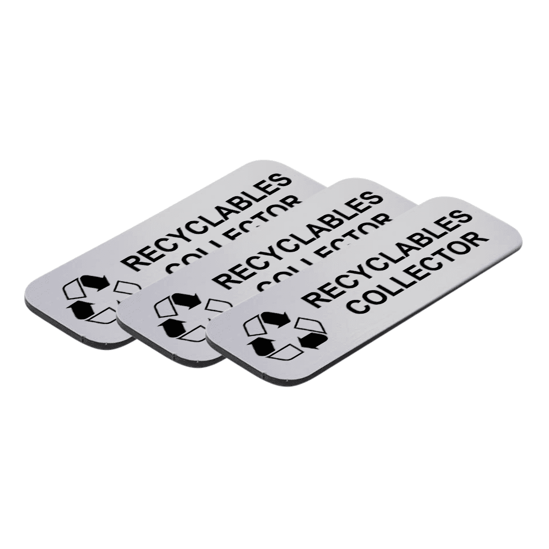 Recyclables Collector 1" x 3" Name Tag/Badge, Silver, (3 Pack ...
