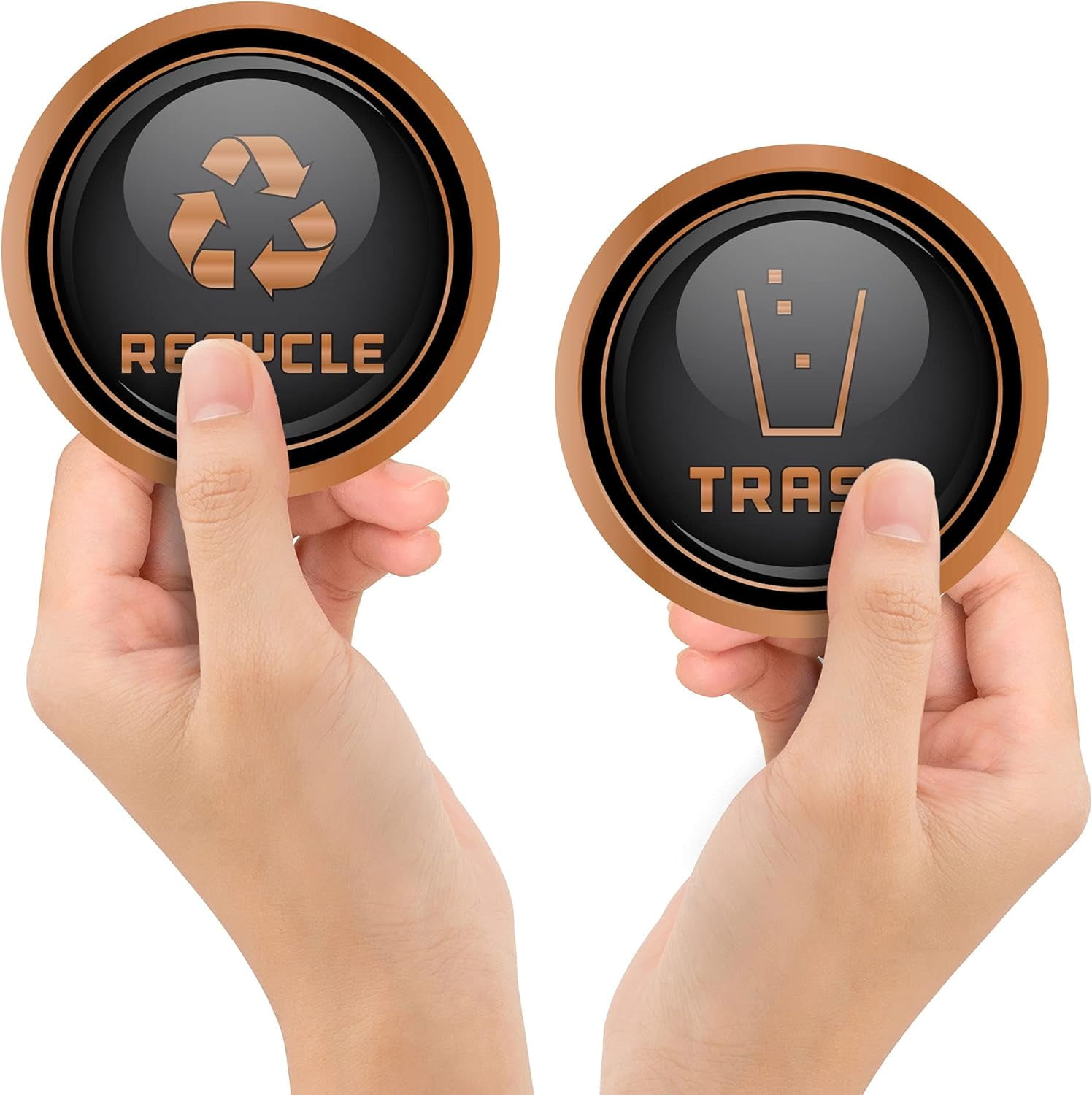 Recycle And Trash Magnetic Sticker - Metal Look For Trash Cans ...