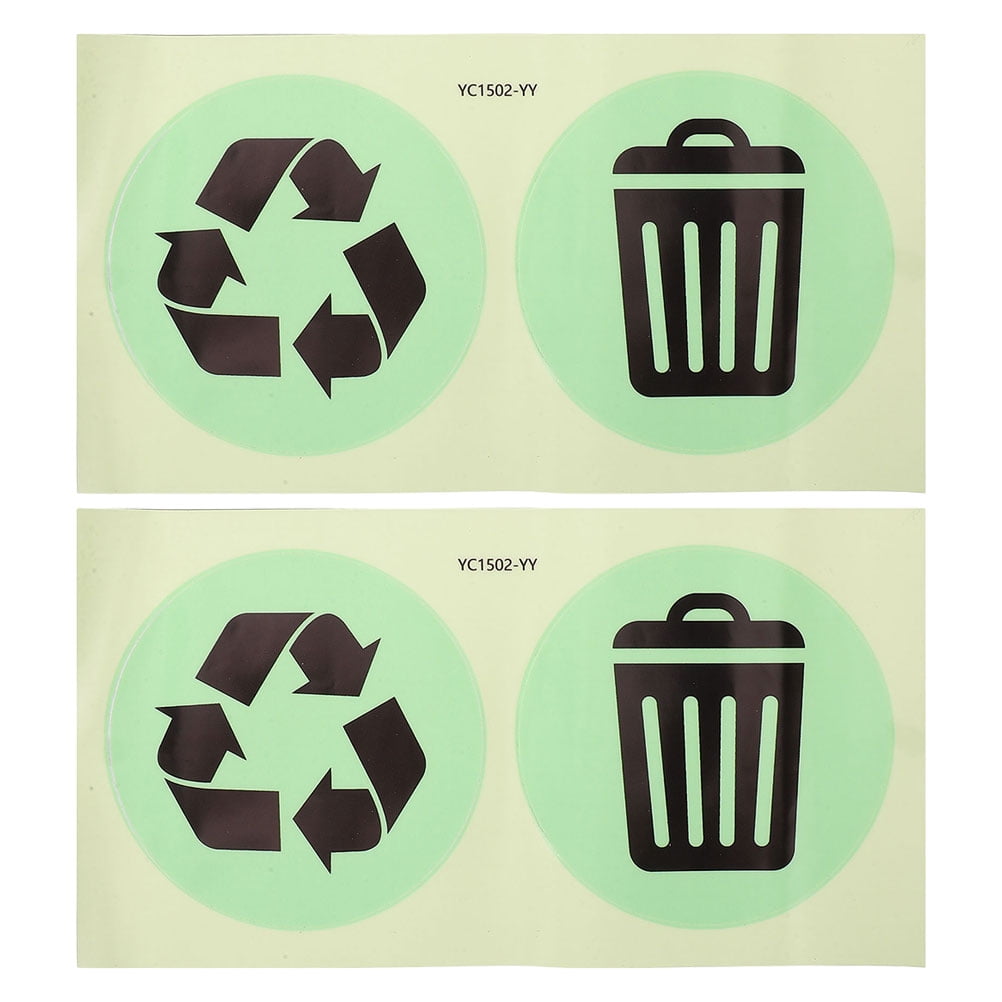 1 Set Glow in the Dark Recycling Stickers for Metal Plastic Trash Cans ...