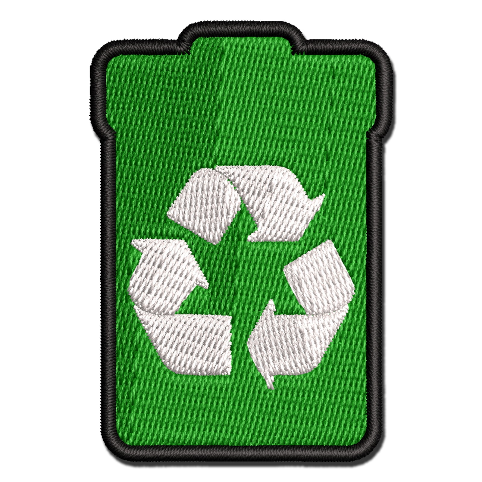 Recycle Can Solid Applique Multi-Color Embroidered Hook & Loop Patch ...