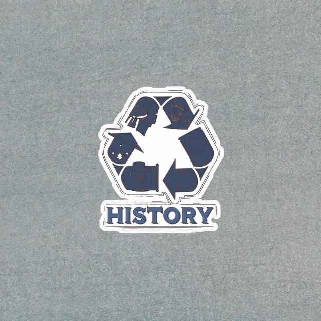 Recycle History Sticker - Eco-Friendly Red Recycle Logo Decalphone ...