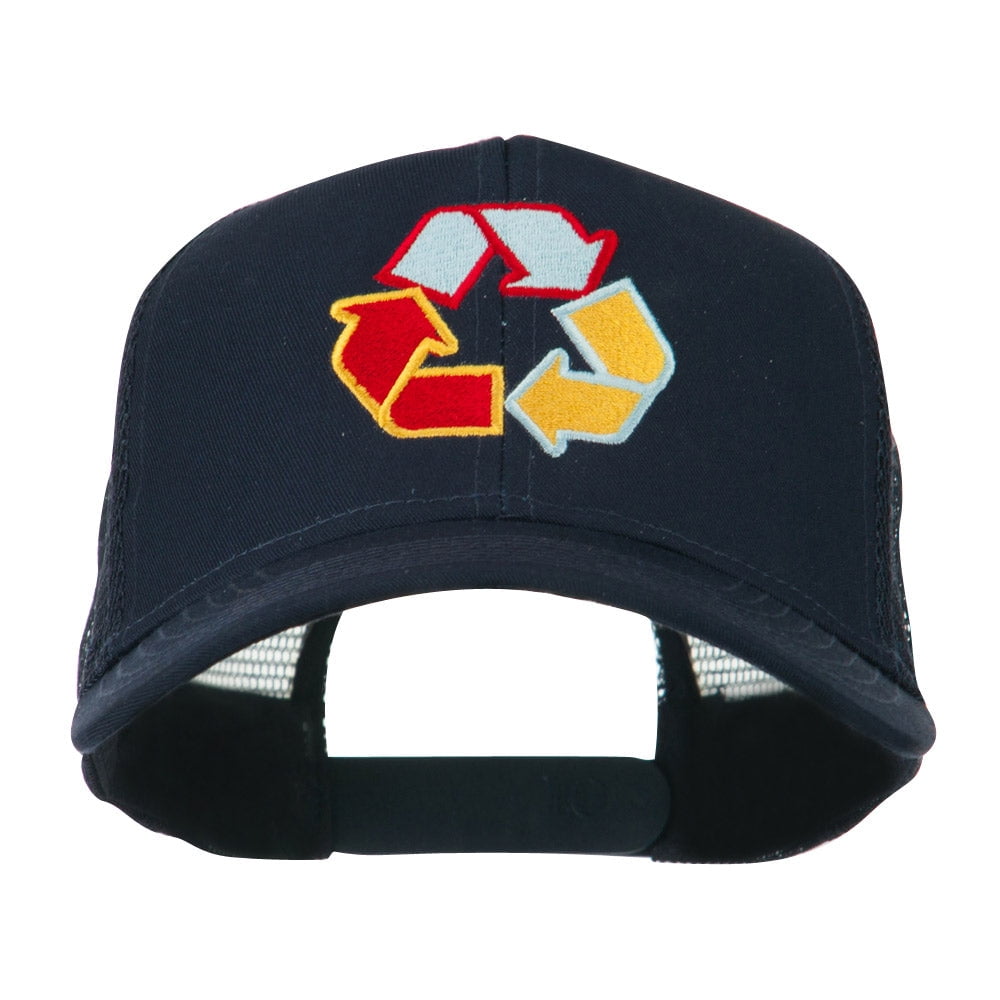 Recycle Logo Embroidered Mesh Cap - Navy OSFM - Walmart.com