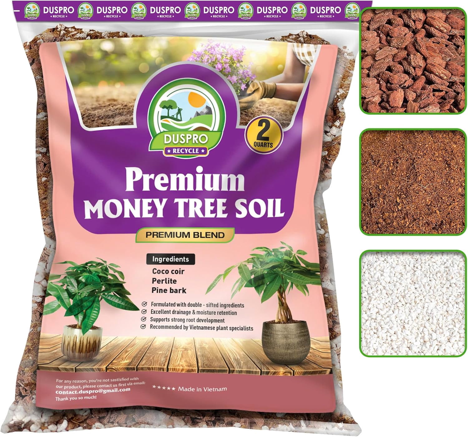 Recycle Money Tree Soil Indoor, Premium Coco Coir Perlite Mix and Pine ...