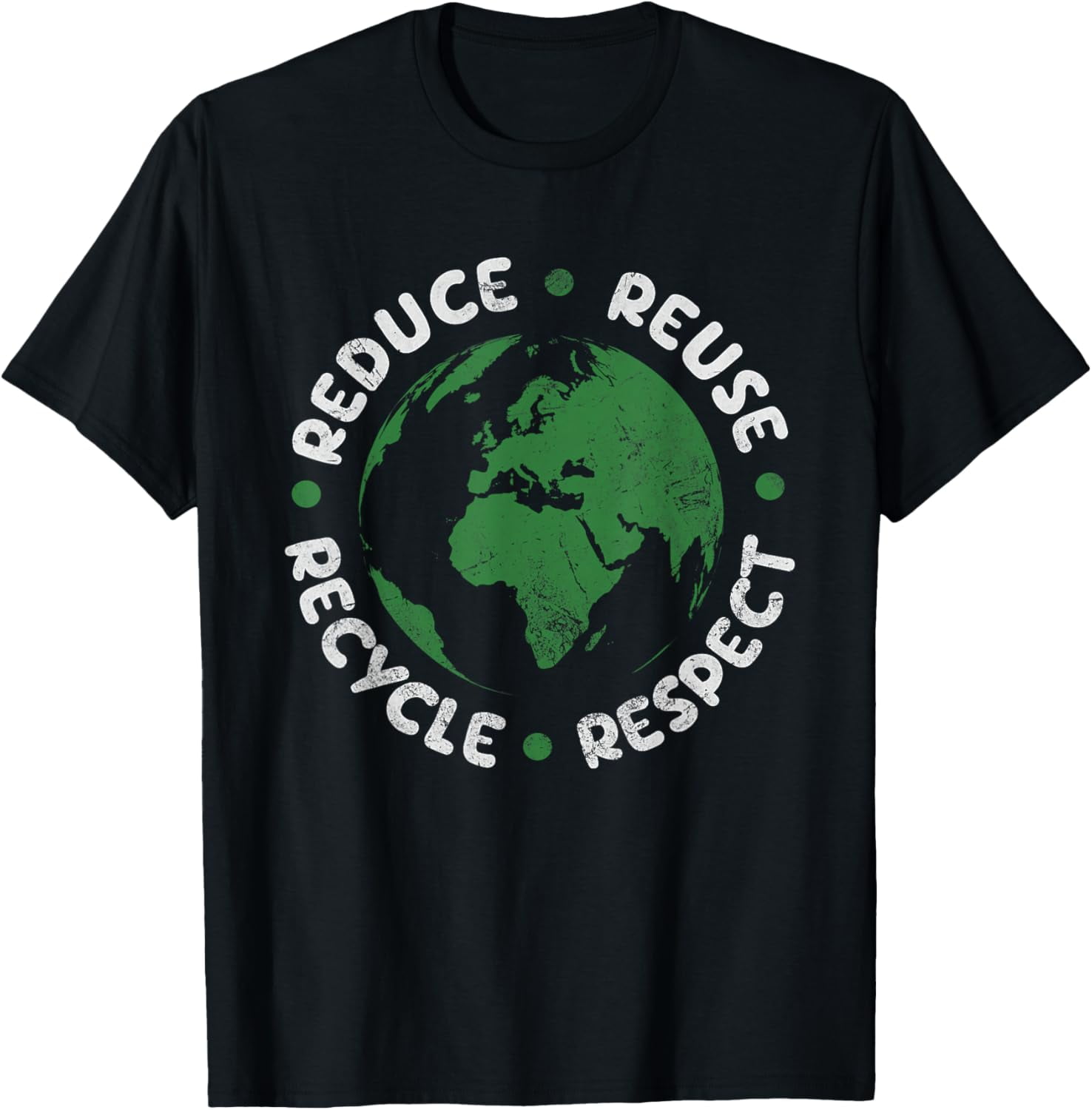 Recycle Reduce Reuse Respect Earth Day Recycling Distressed T-Shirt ...