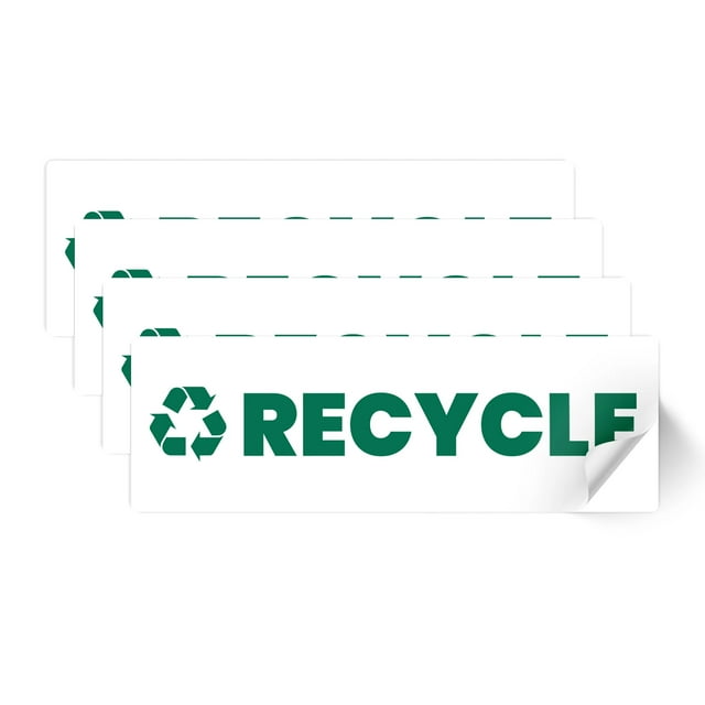 Recycle Sticker - Trash Bin Labels | 2x6 | 4 Pack - Walmart.com
