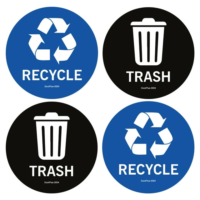 Recycle Stickers for Recycle Bin Decals and Trash can Stickers 4 x 4 ...