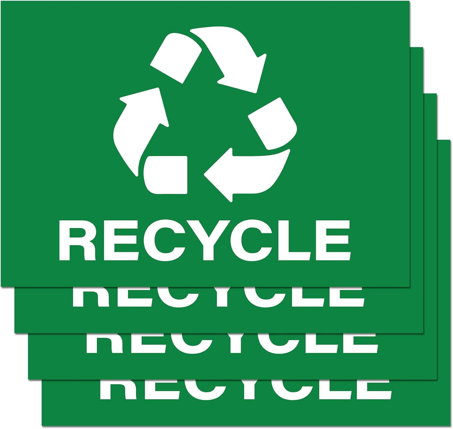 Recycle Stickers, Self Adhesive Weatherproof Vinyl Stickers, Green, 7 ...