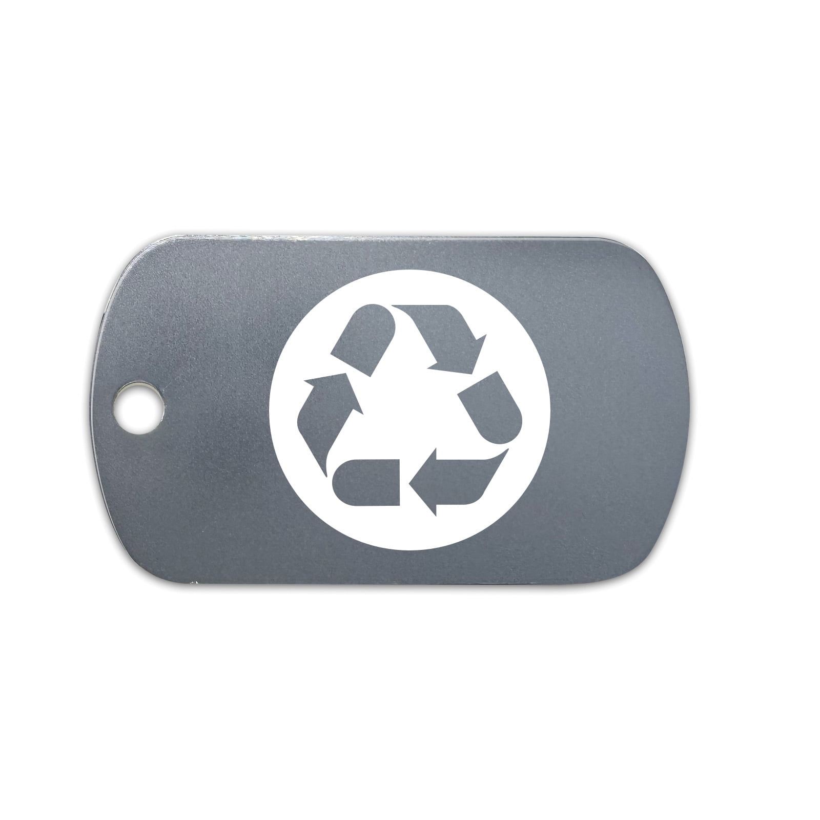 Recycle Symbol GI Dog Tag Aluminum Keychain environmental green ...