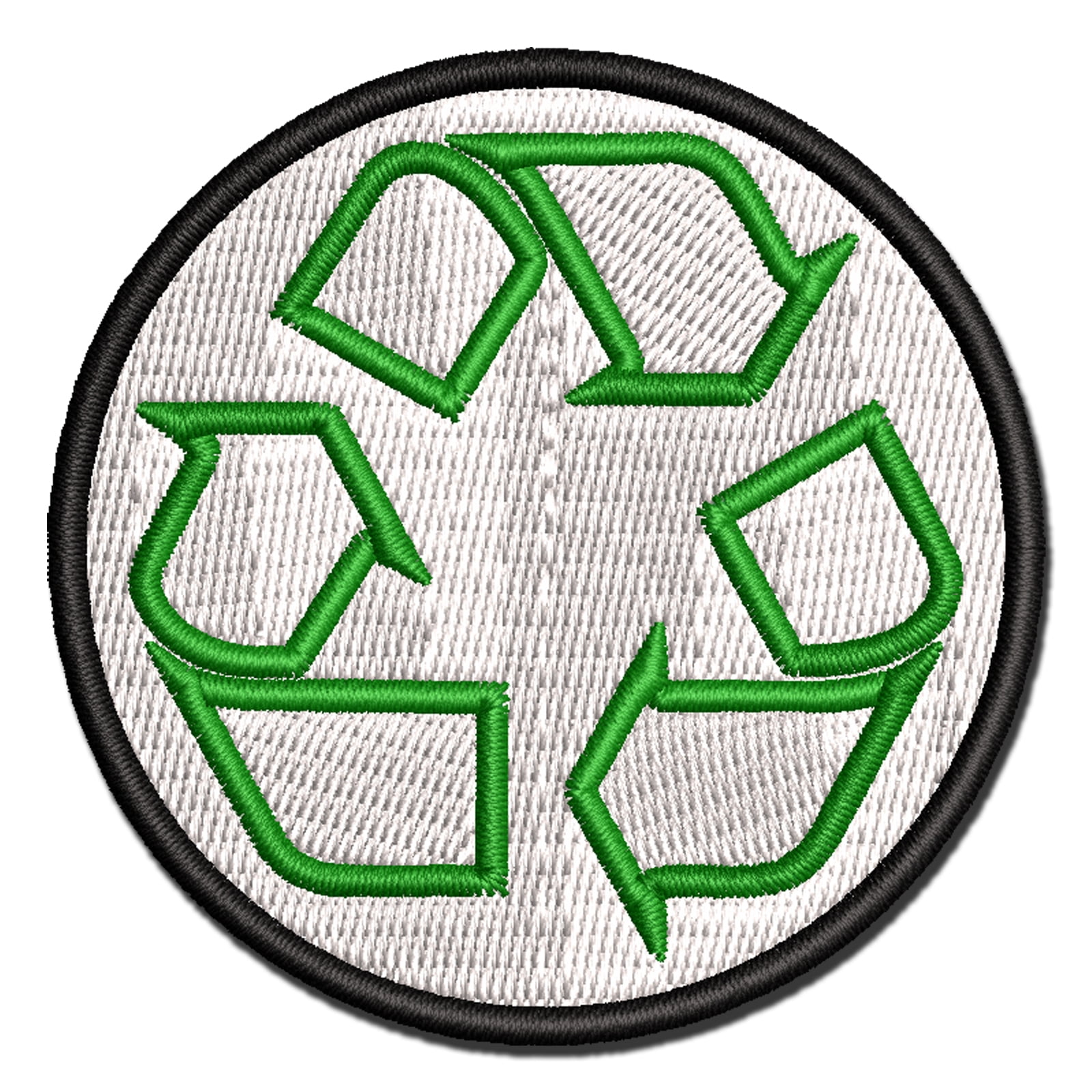 Recycle Symbol Outline Applique Multi-Color Embroidered Hook & Loop ...