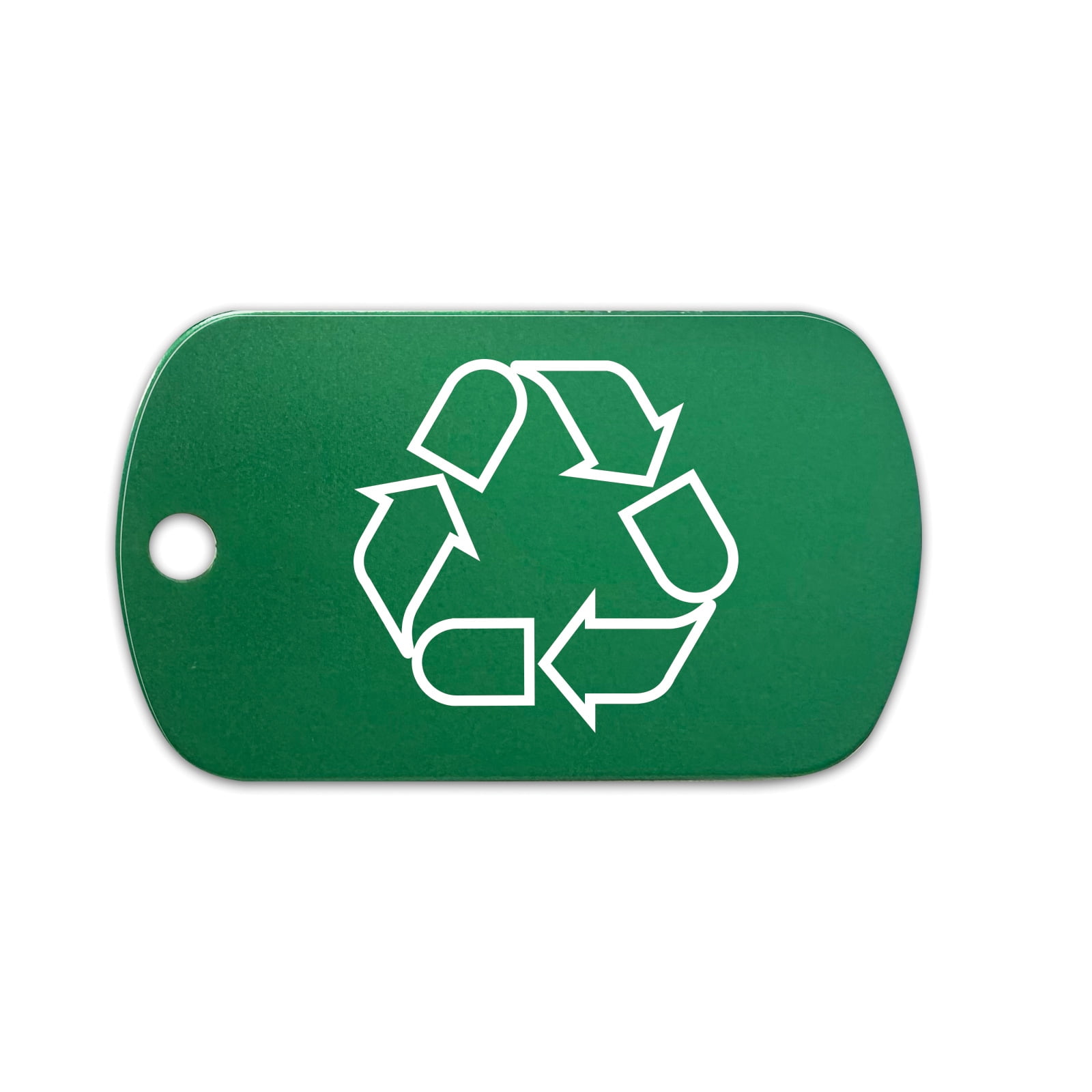 Recycle Symbol V2 GI Dog Tag Aluminum Keychain environmental green ...