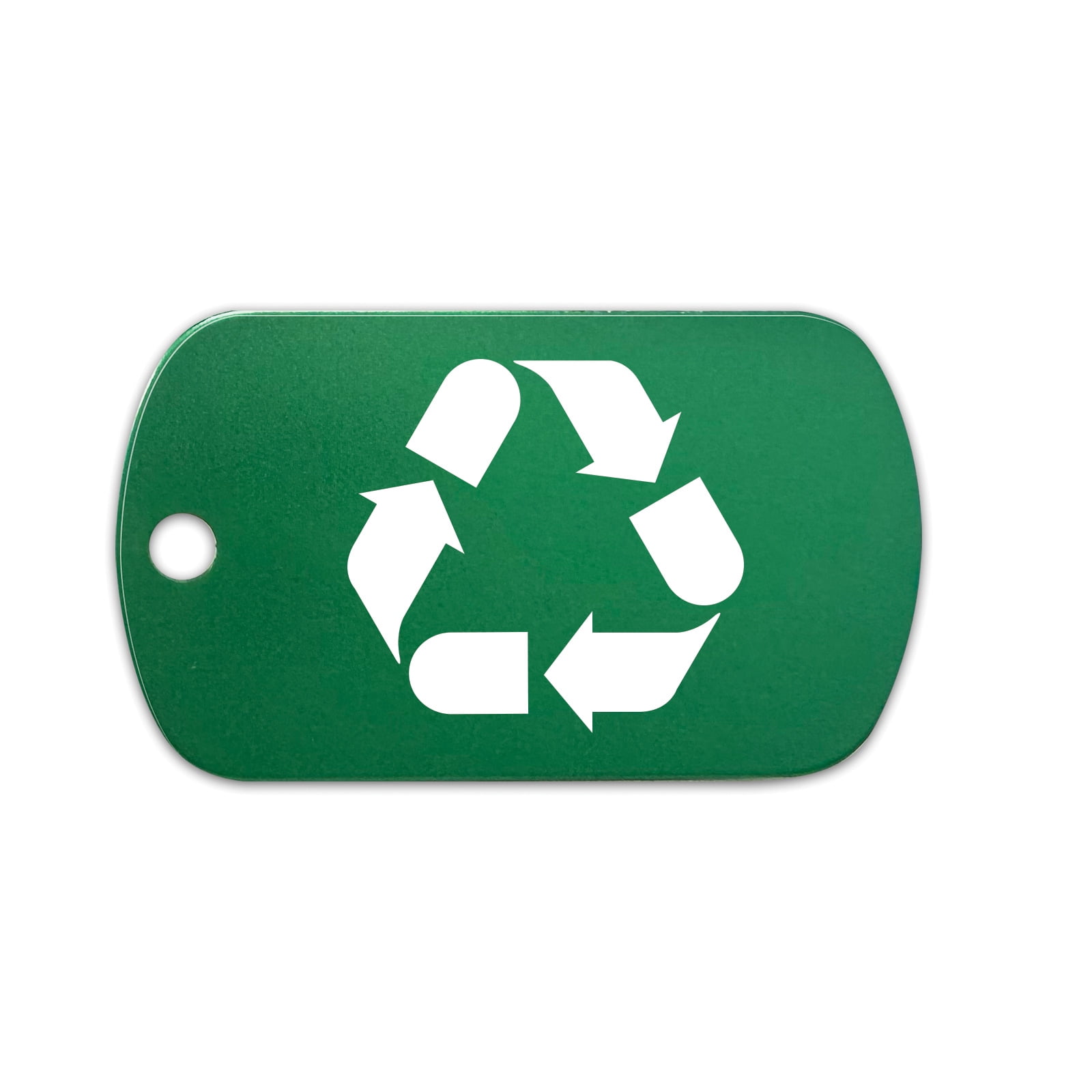 Recycle Symbol V3 GI Dog Tag Aluminum Keychain environmental green ...