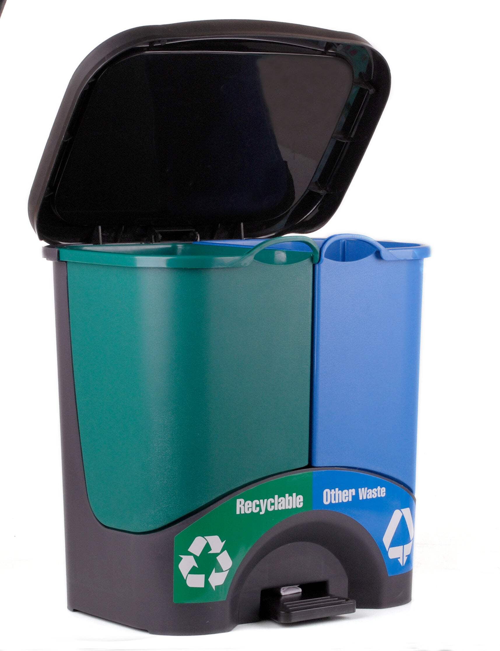 Recycle Trash Bins (Green/Blue, Double Bin) - Walmart.com