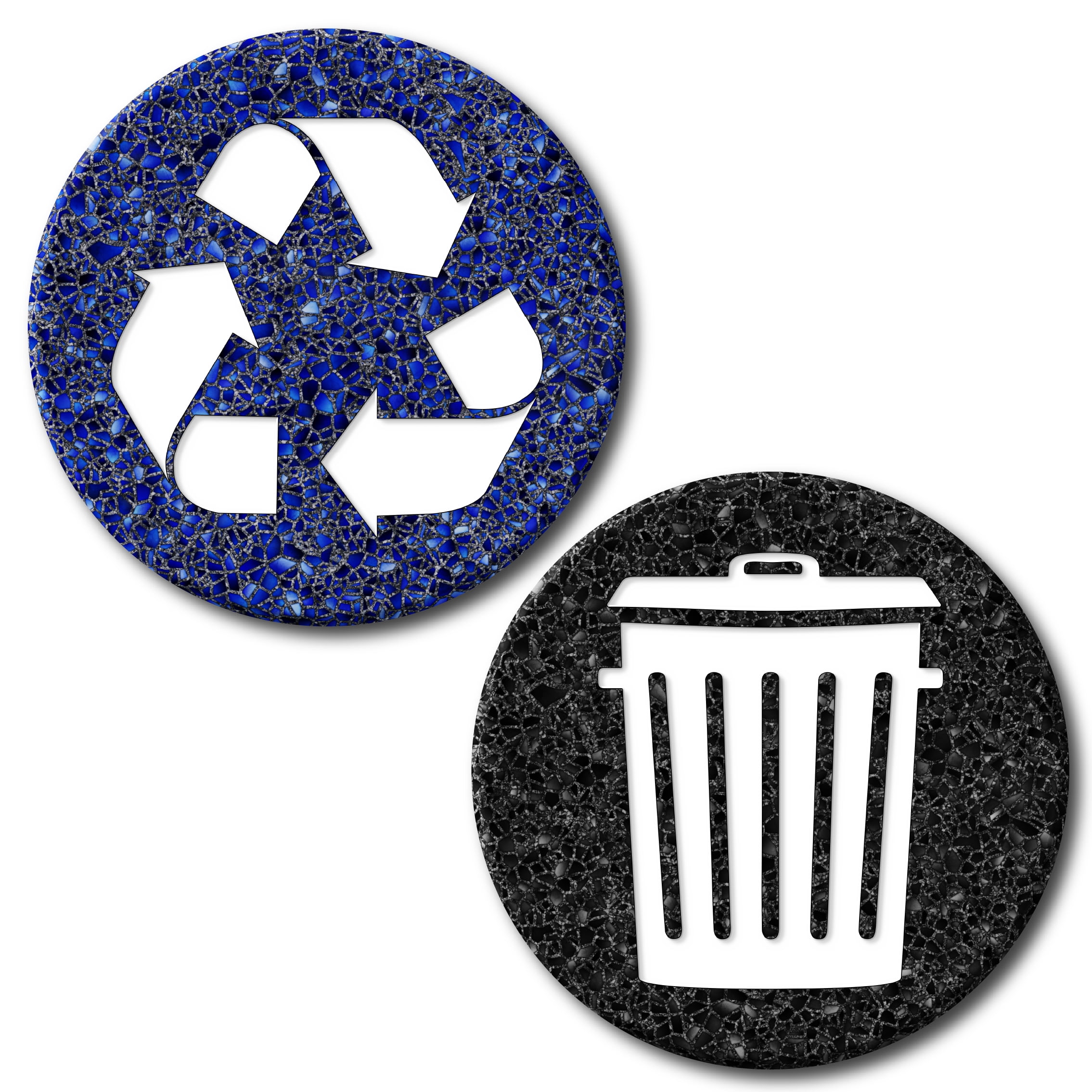 Recycle and Trash Logo Stickers (6 Pack) - Textured - for Metal or ...
