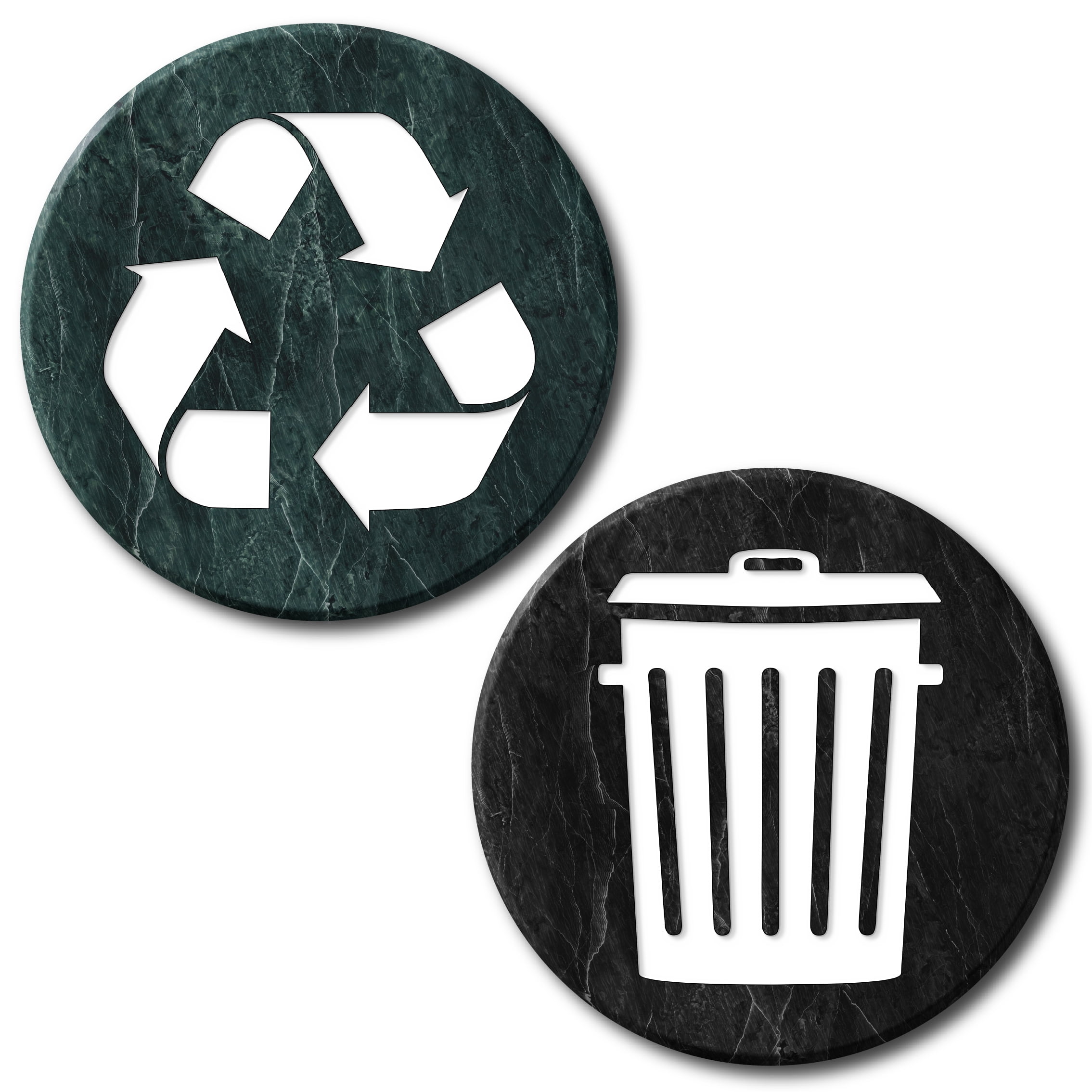 Recycle and Trash Logo Stickers (6 Pack) - Textured - for Metal or ...