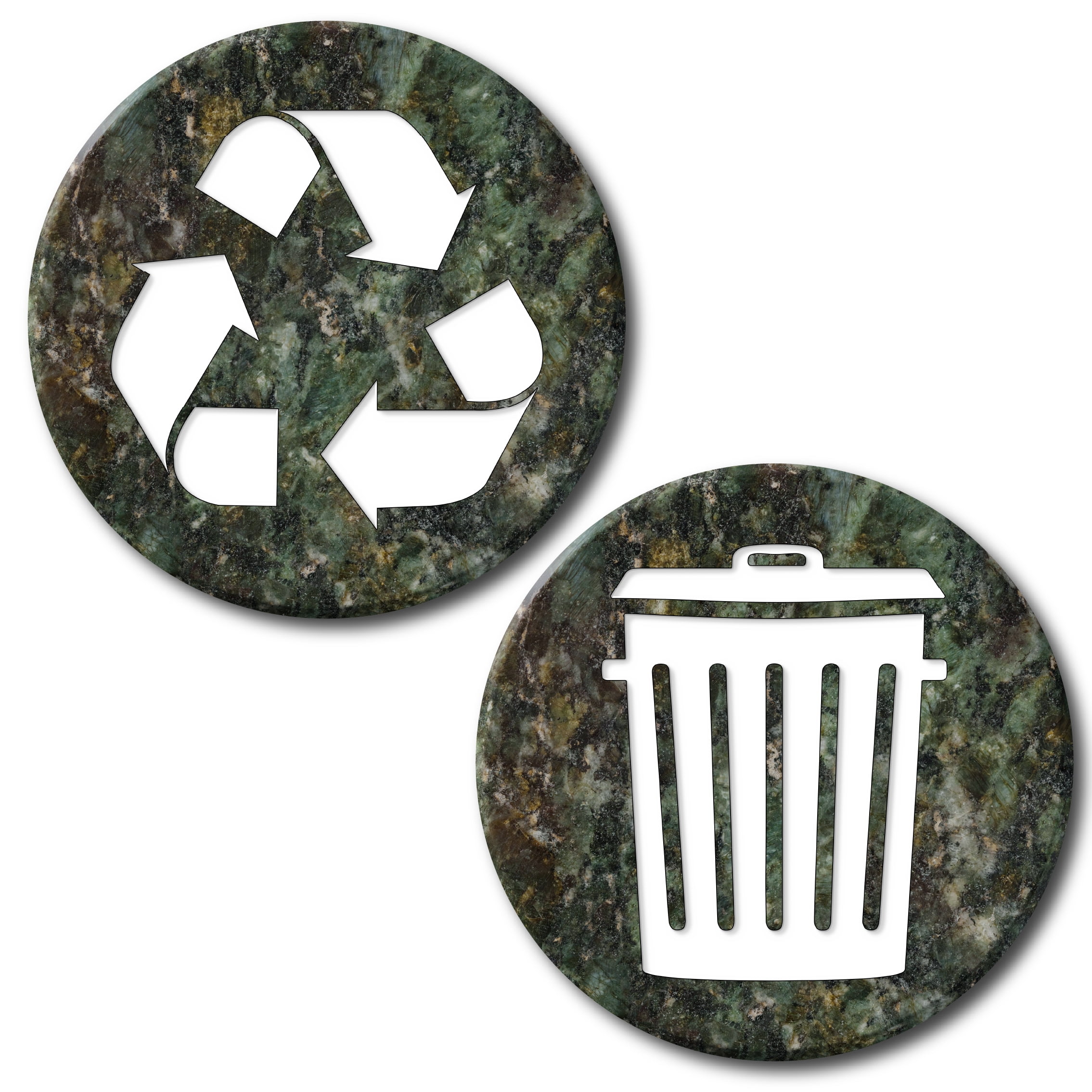 Recycle and Trash Logo Stickers (6 Pack) - Textured - for Metal or ...