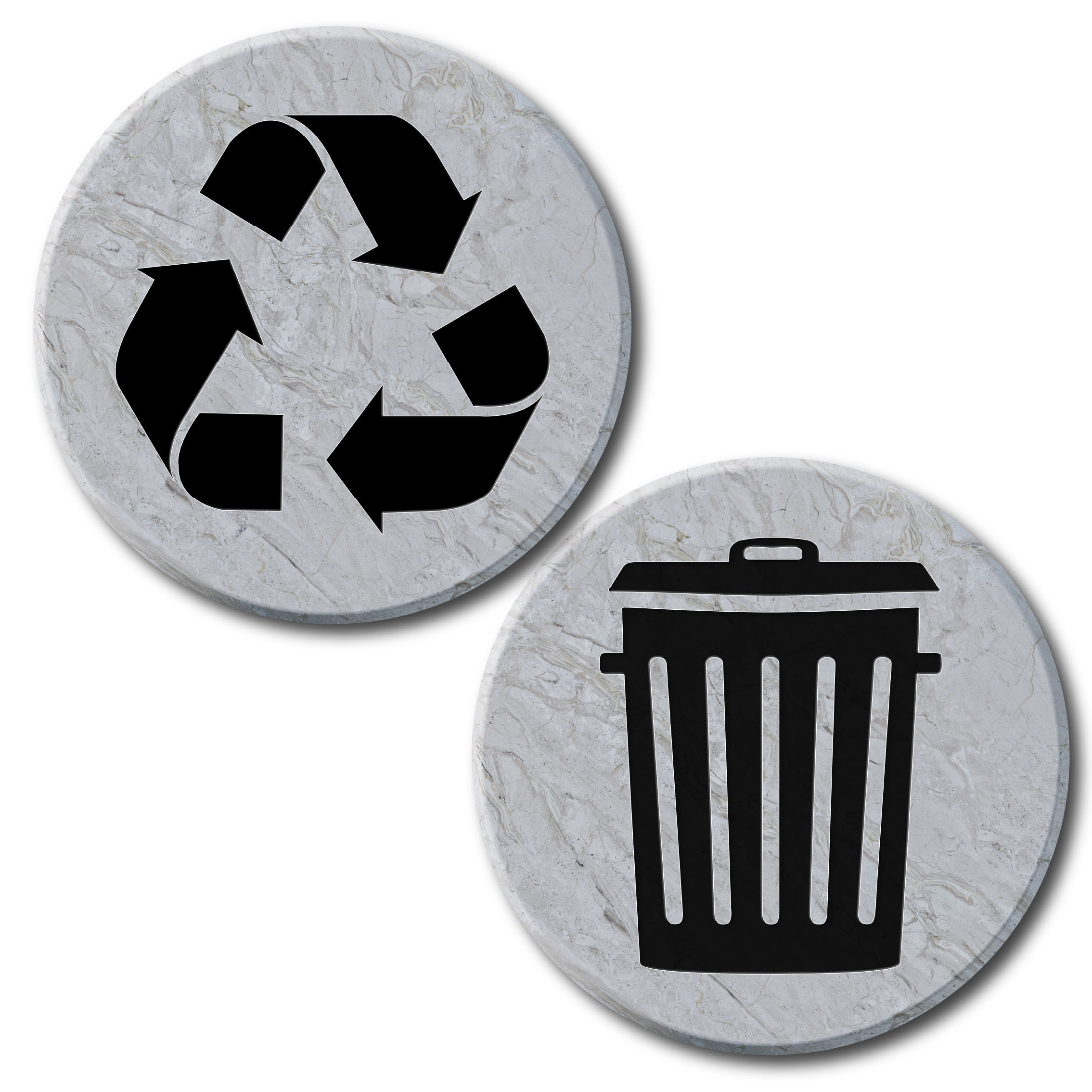 Recycle and Trash Logo Stickers (6 Pack) - Textured - for Metal or ...
