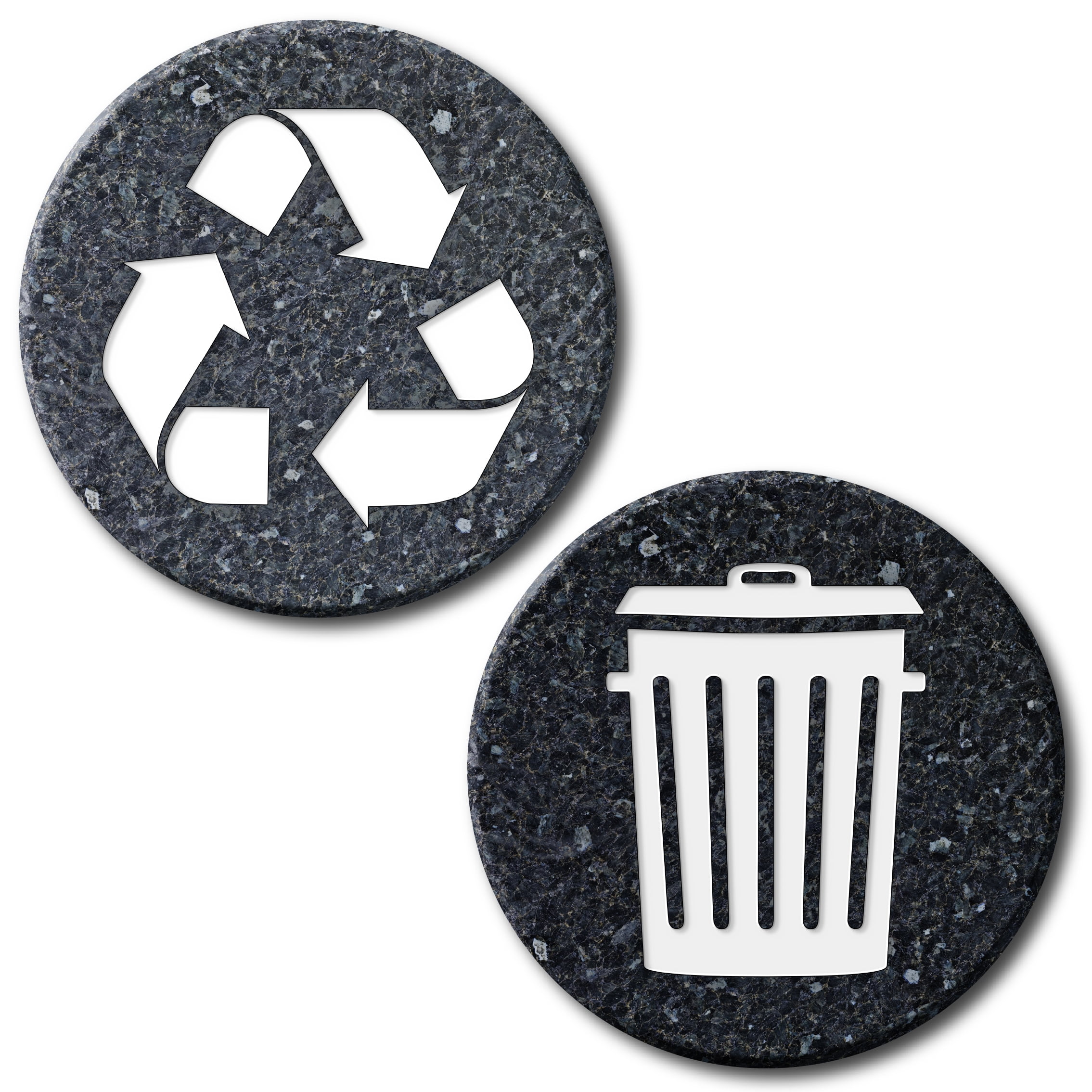 Recycle and Trash Logo Stickers (6 Pack) - Textured - for Metal or ...