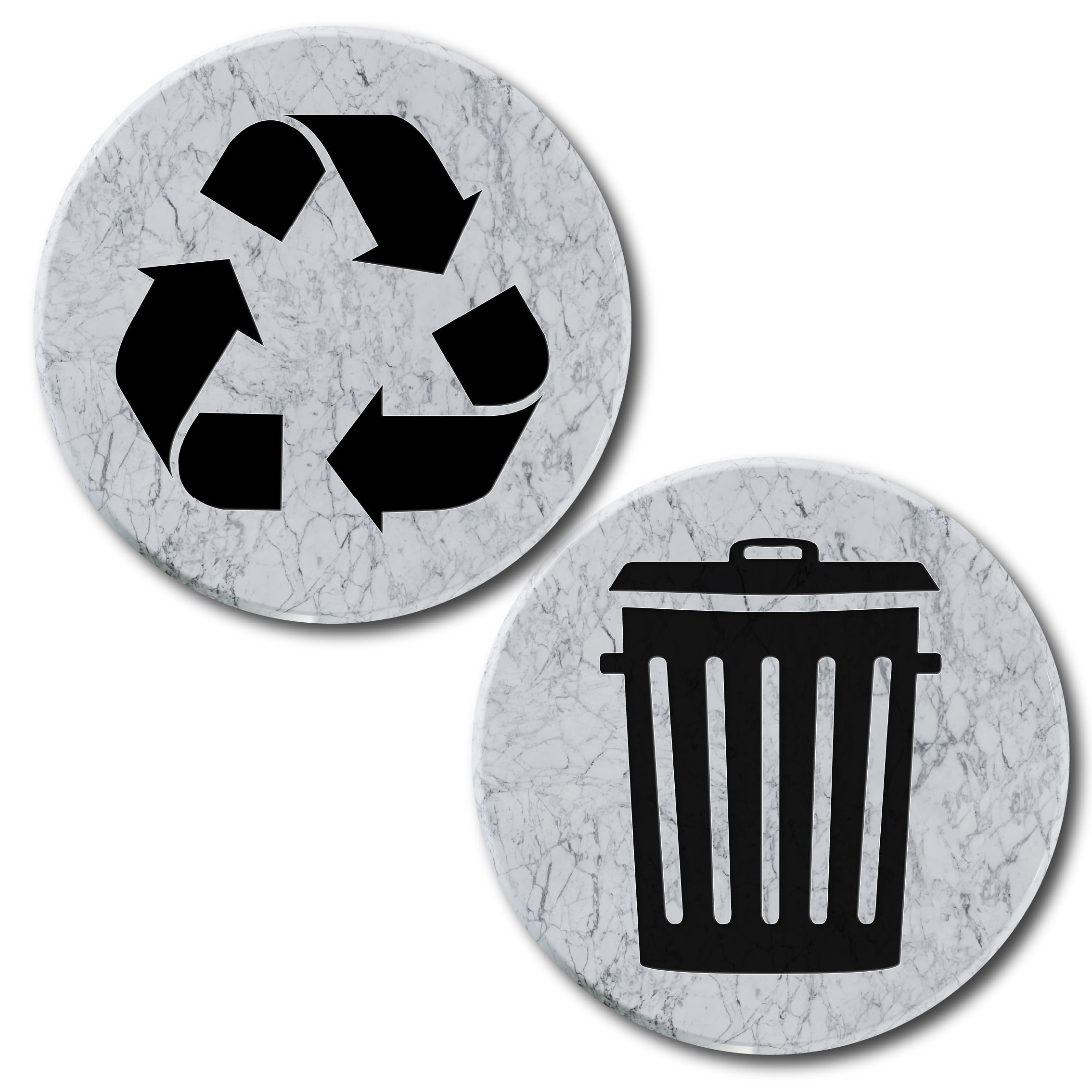 Recycle and Trash Logo Stickers (6 Pack) - Textured - for Metal or ...