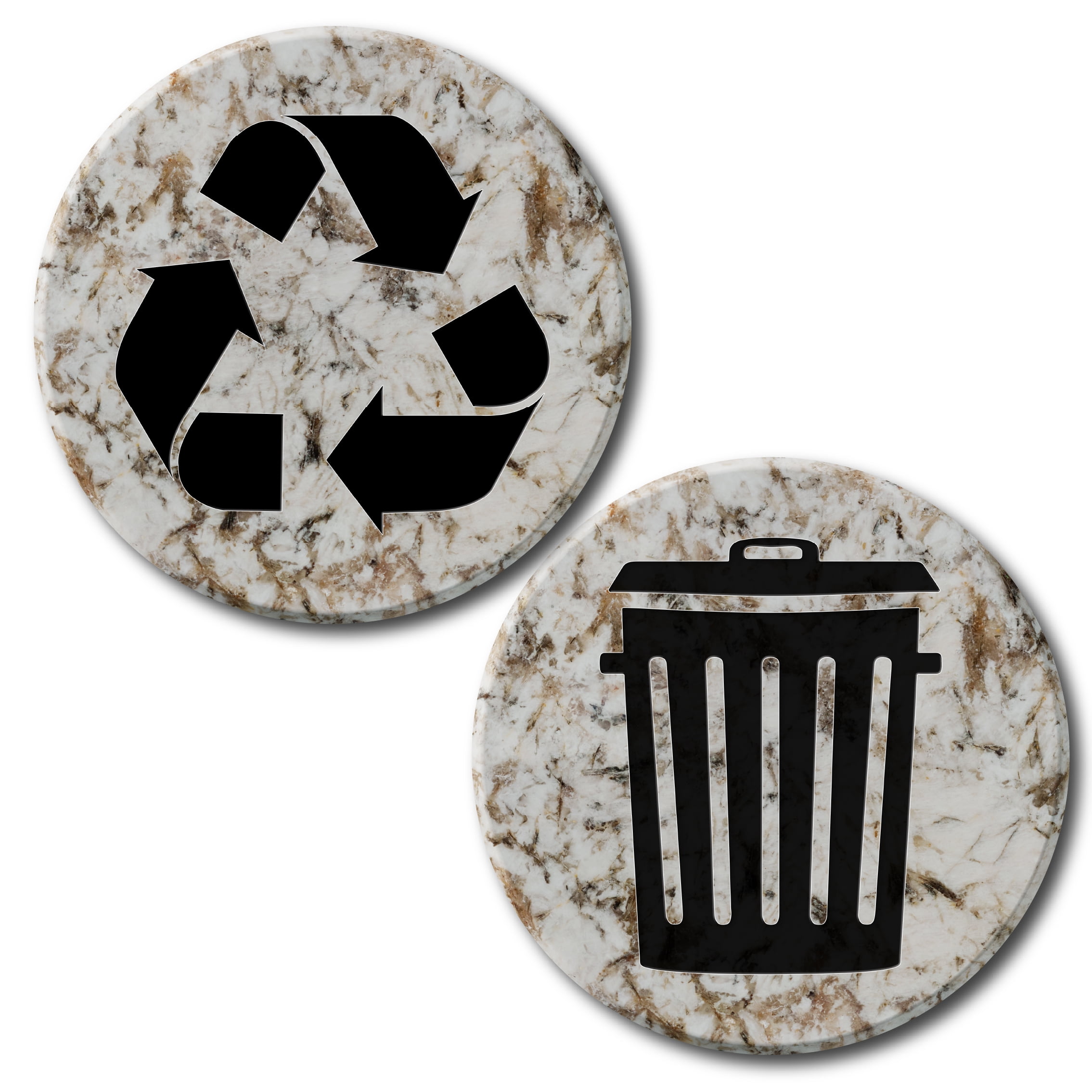 Recycle and Trash Logo Stickers (6 Pack) - Textured - for Metal or ...