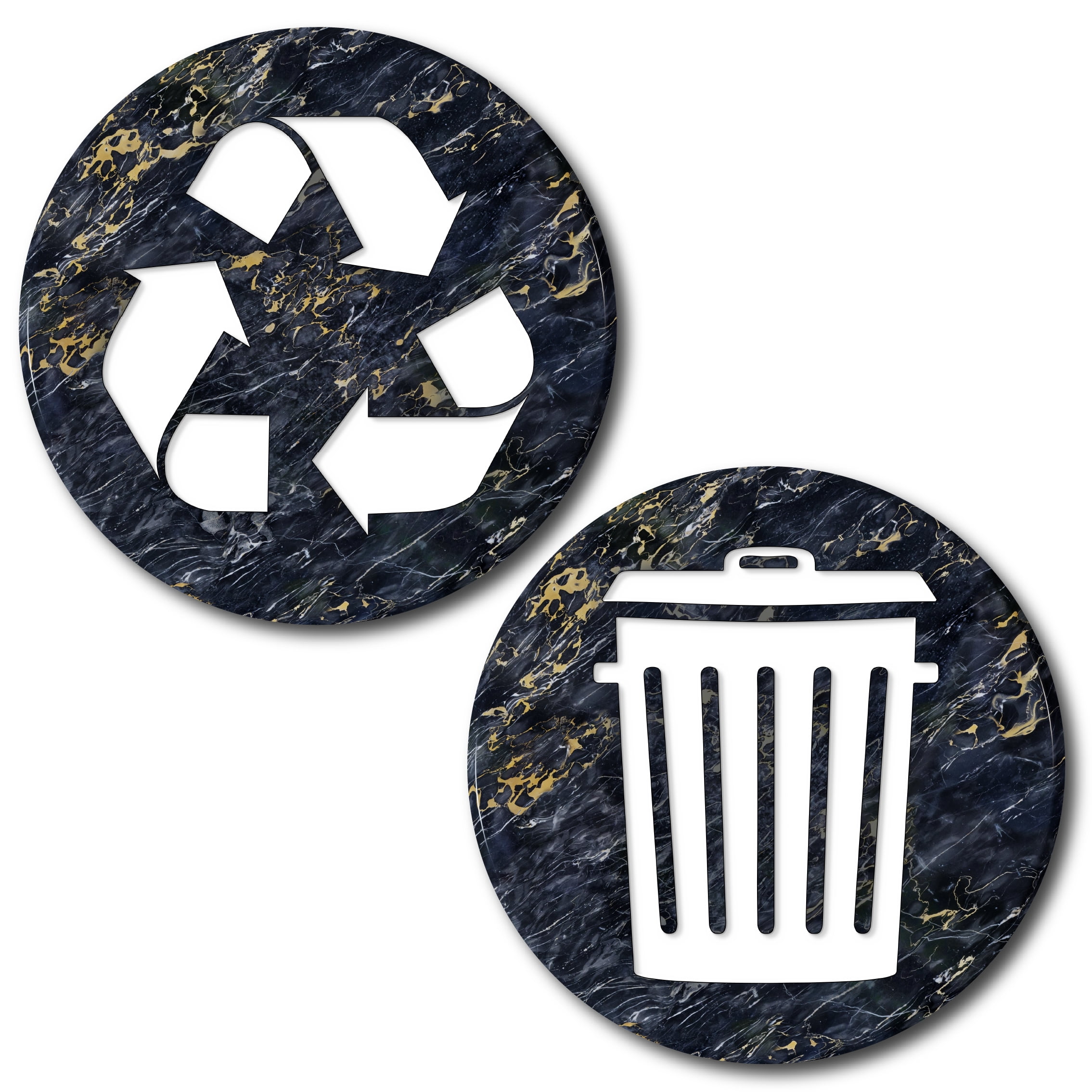 Recycle and Trash Logo Stickers (6 Pack) - Textured - for Metal or ...