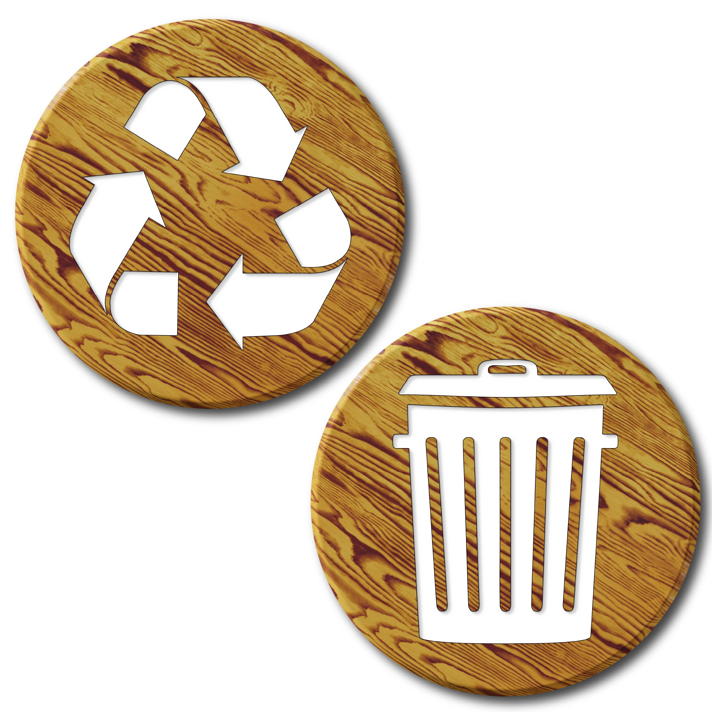 Recycle and Trash Logo Stickers (6 Pack) - Textured - for Metal or ...