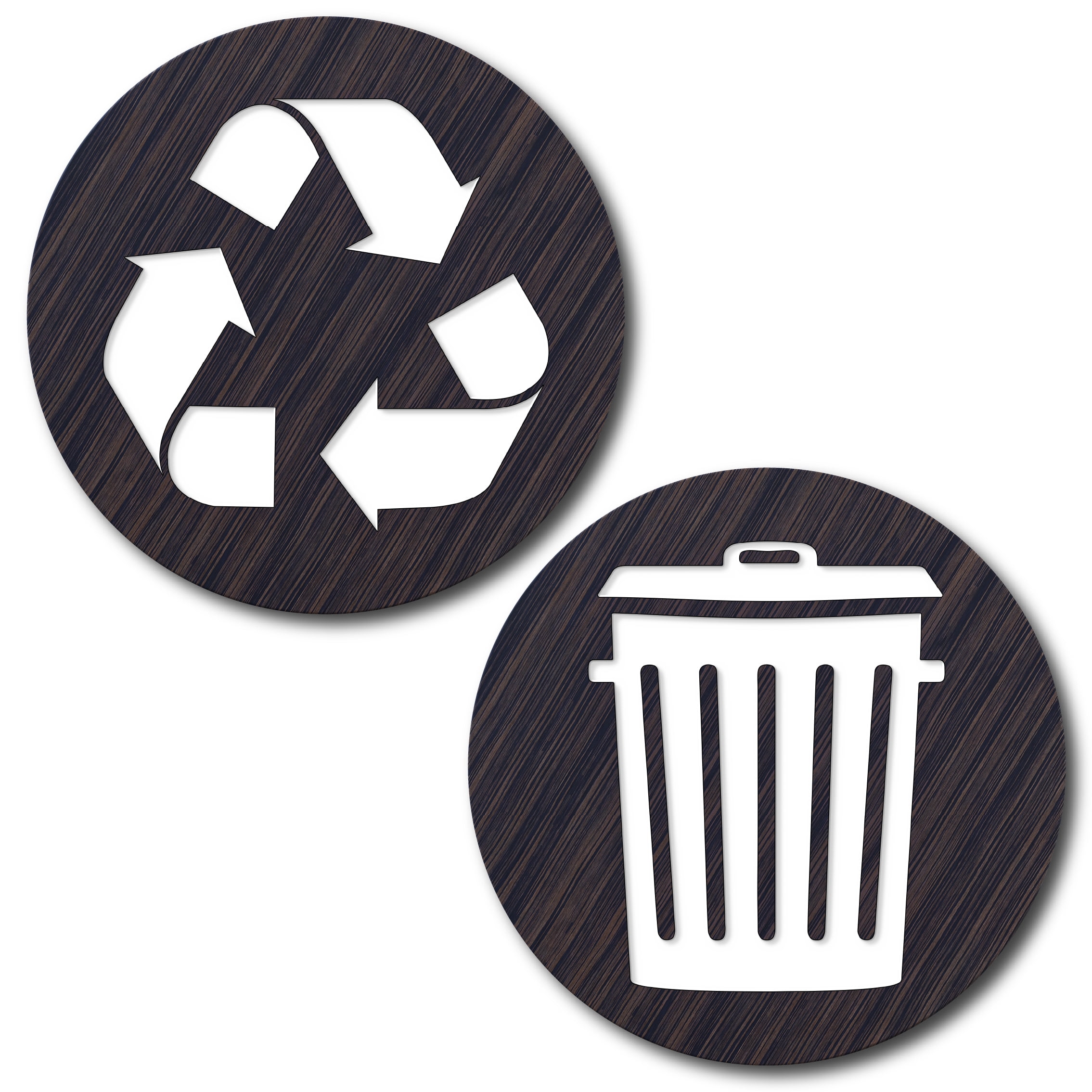 Recycle and Trash Logo Stickers (6 Pack) - Textured - for Metal or ...