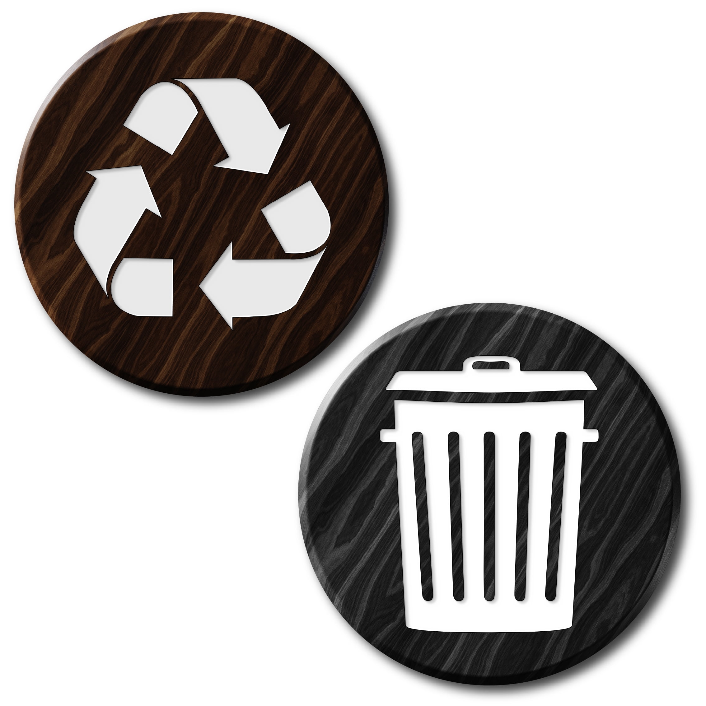 Recycle and Trash Logo Stickers (6 Pack) - Textured - for Metal or ...