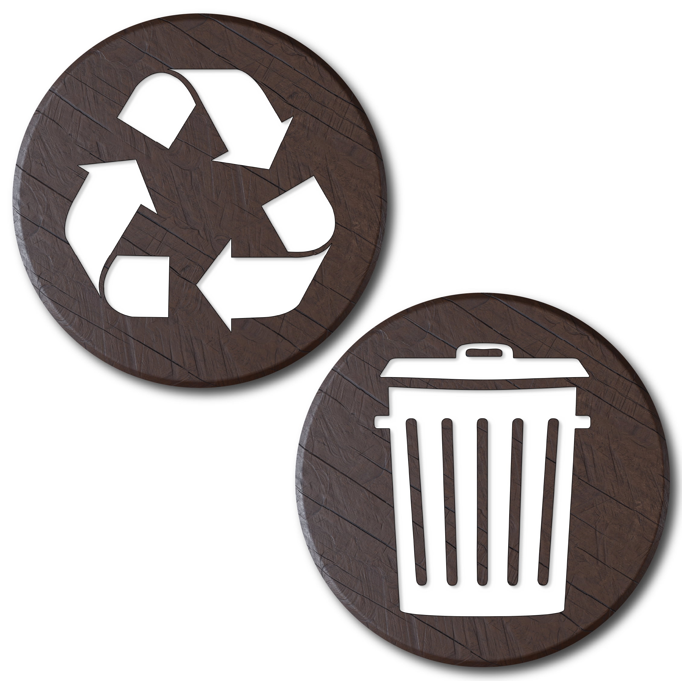 Recycle and Trash Logo Stickers (6 Pack) - Textured - for Metal or ...