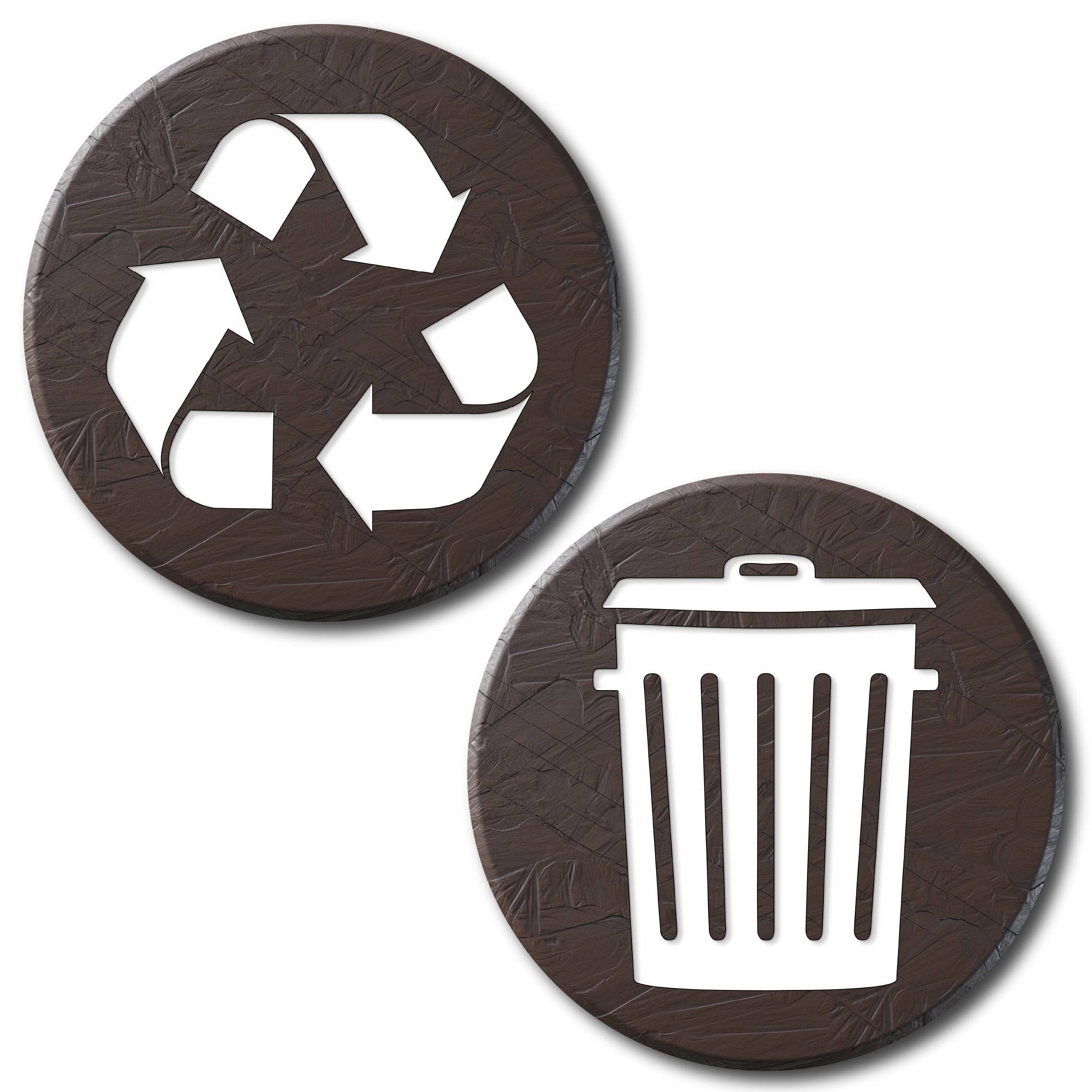 Recycle and Trash Logo Stickers (6 Pack) - Textured - for Metal or ...