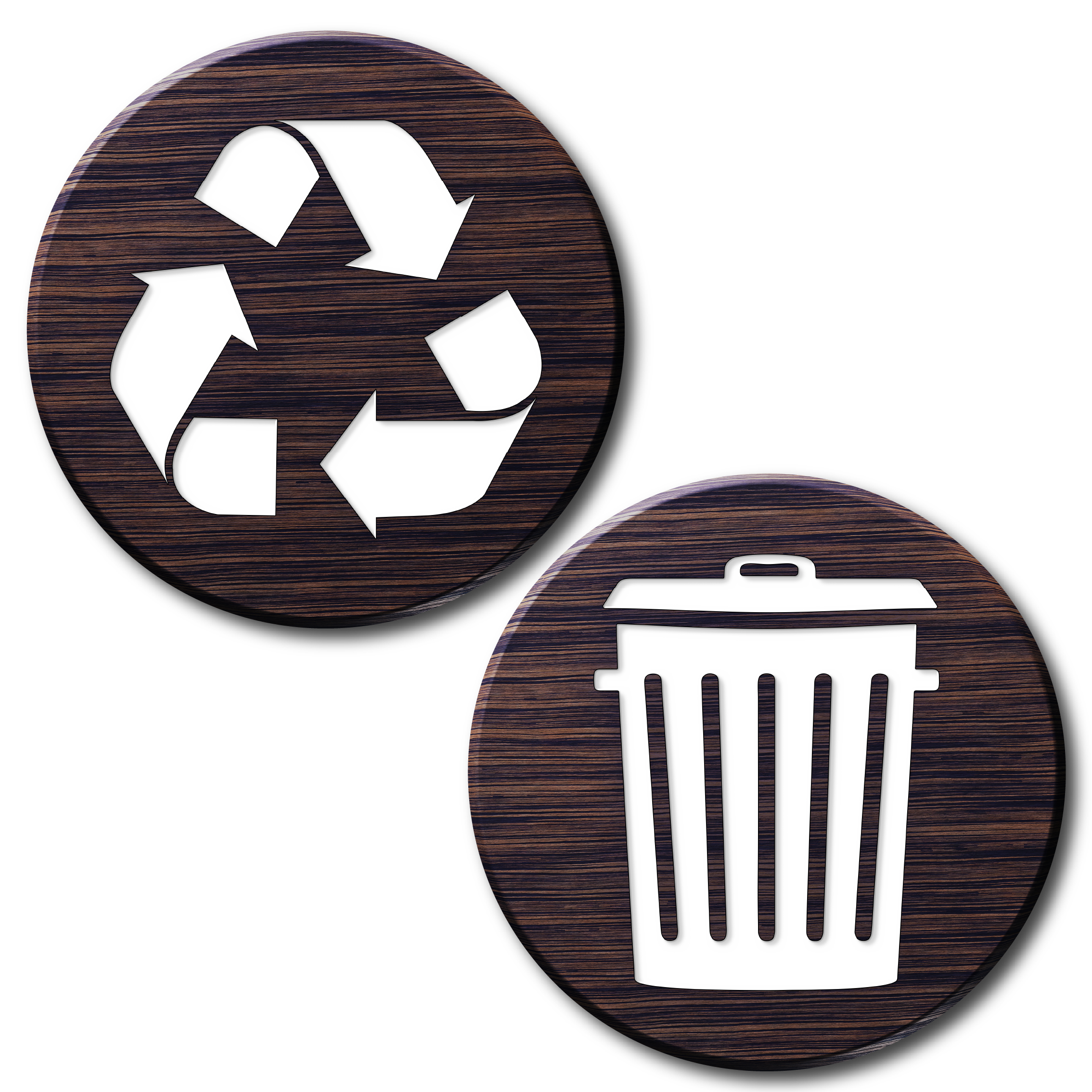 Recycle and Trash Logo Stickers (6 Pack) - Textured - for Metal or ...