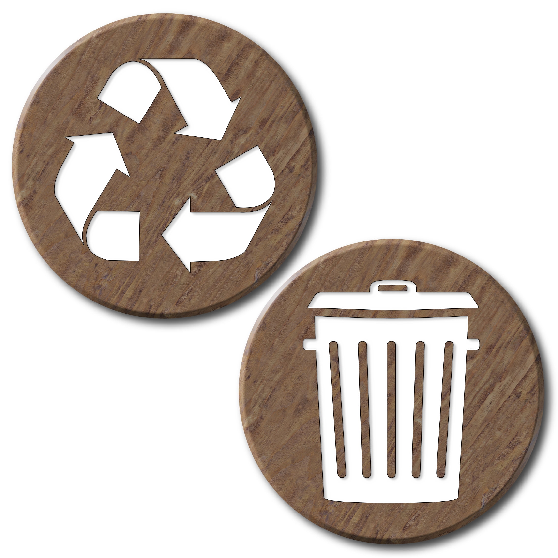 Recycle and Trash Logo Stickers (6 Pack) - Textured - for Metal or ...
