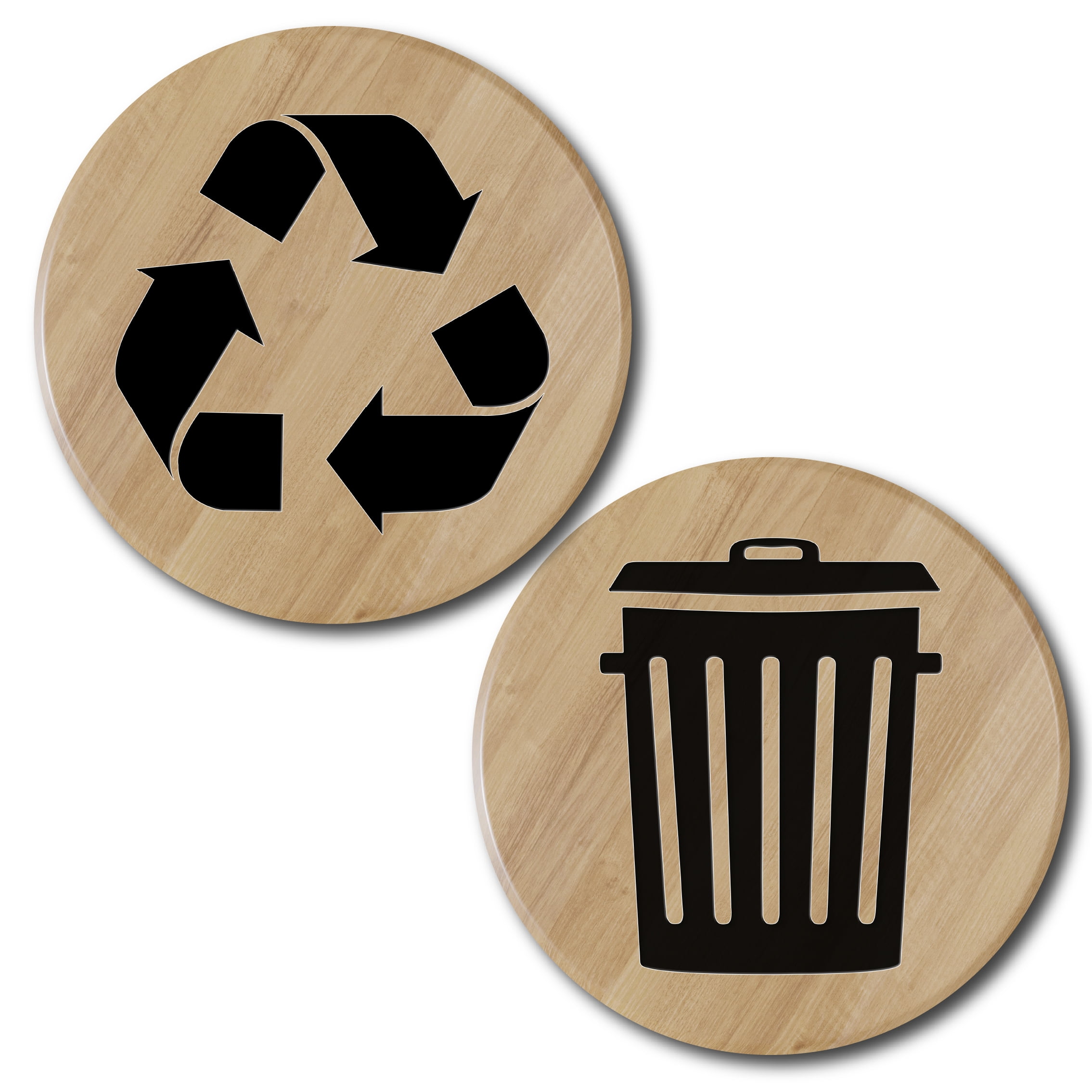 Recycle and Trash Logo Stickers (6 Pack) - Textured - for Metal or ...