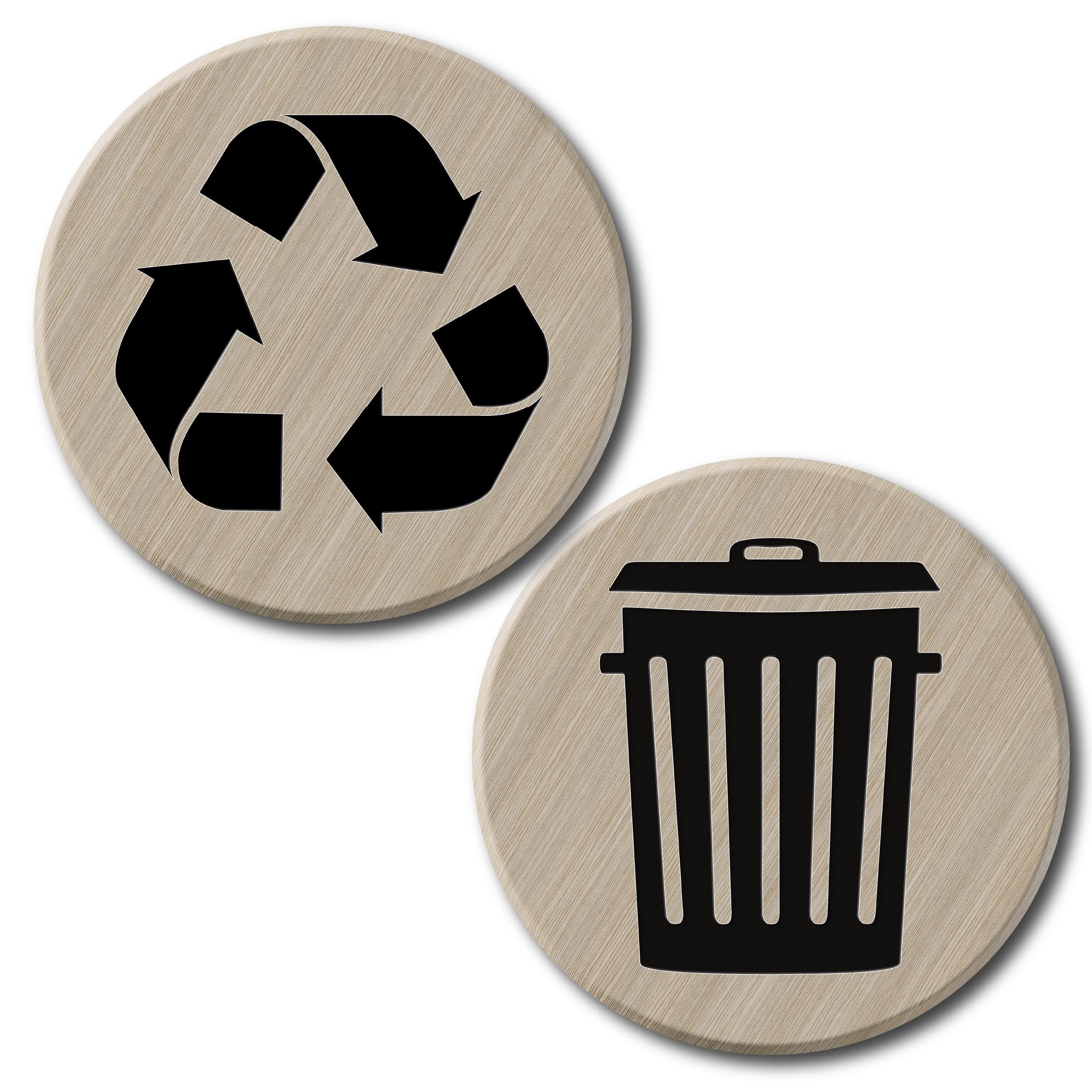 Recycle and Trash Logo Stickers (6 Pack) - Textured - for Metal or ...