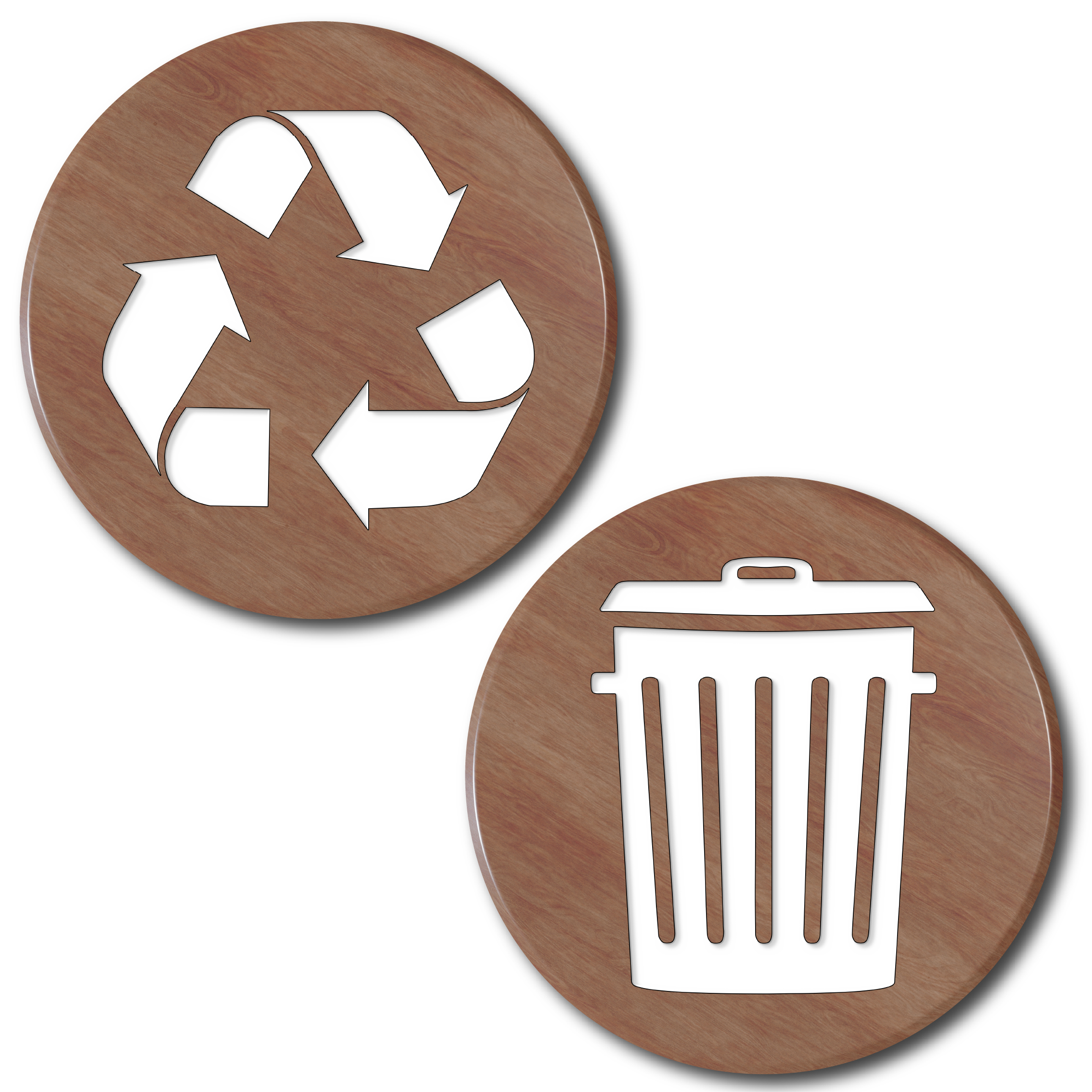 Recycle and Trash Logo Stickers (6 Pack) - Textured - for Metal or ...