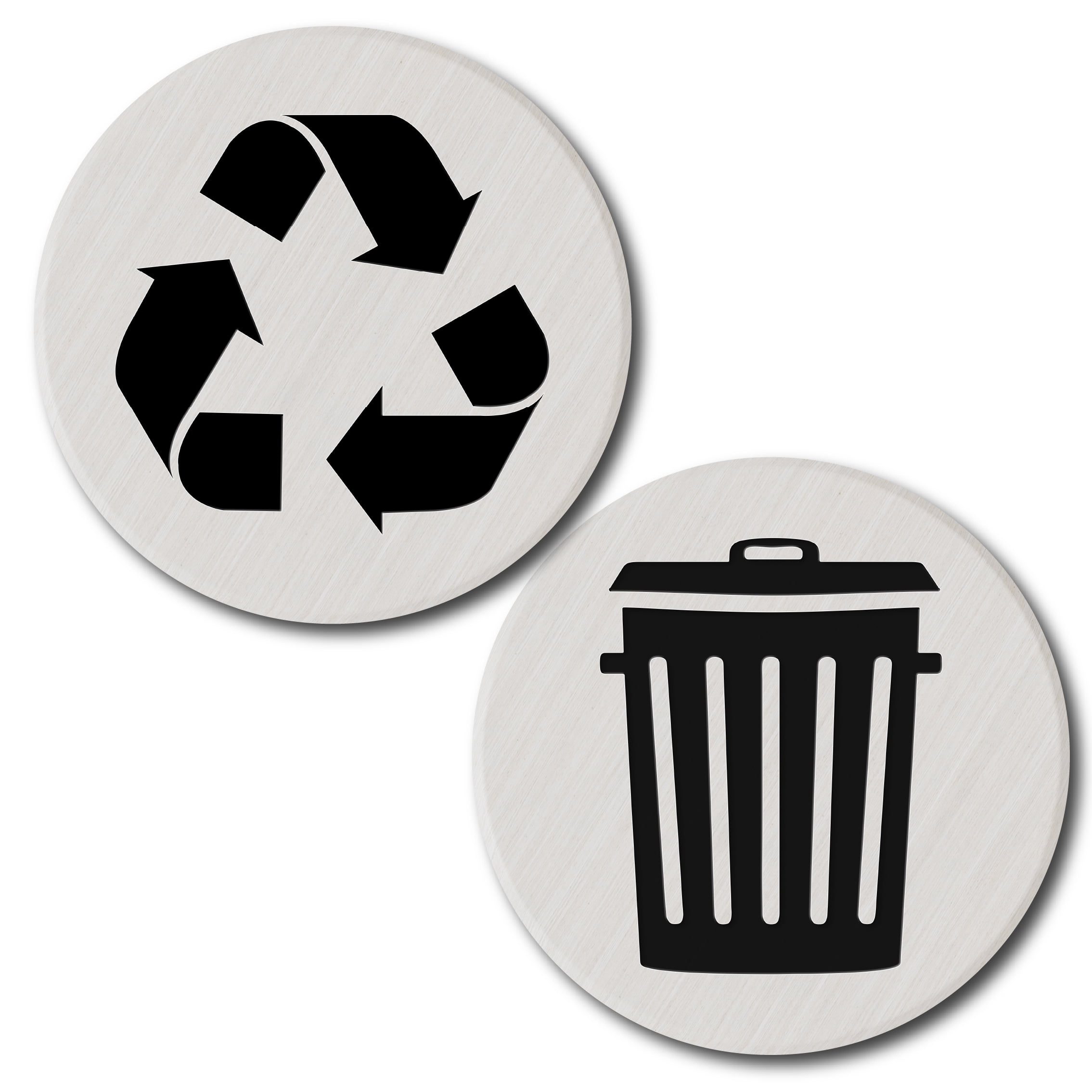 Recycle and Trash Logo Stickers (6 Pack) - Textured - for Metal or ...