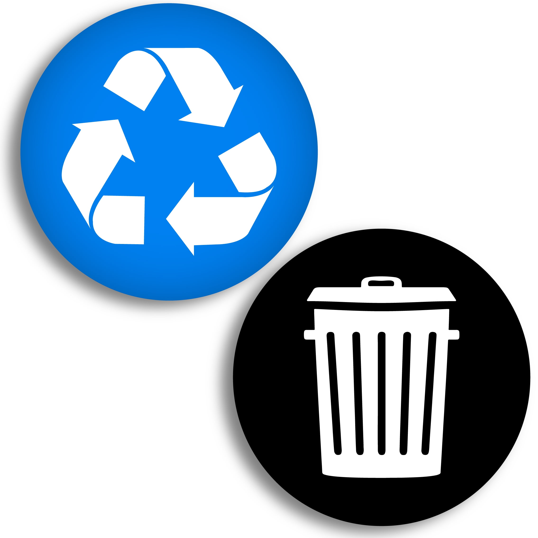 Recycle and Trash Logo Stickers - Organize Trash - for Metal or Plastic ...