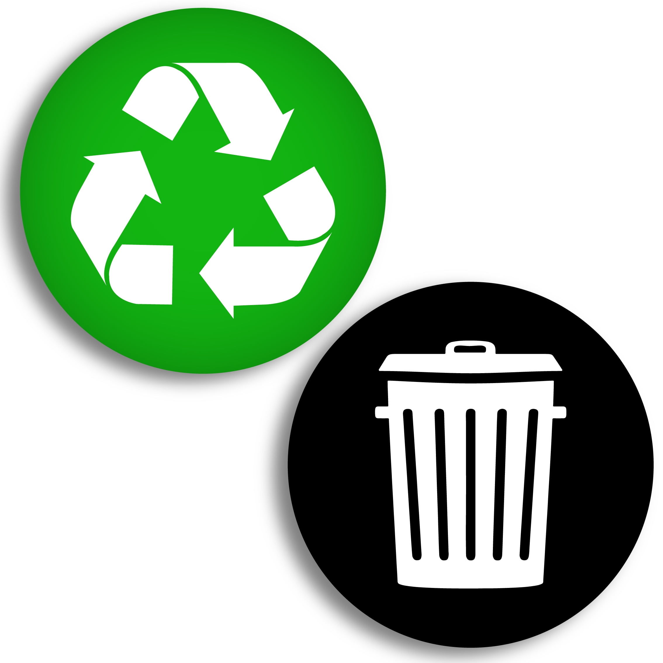 Recycle and Trash Logo Stickers - Organize Trash - for Metal or Plastic ...