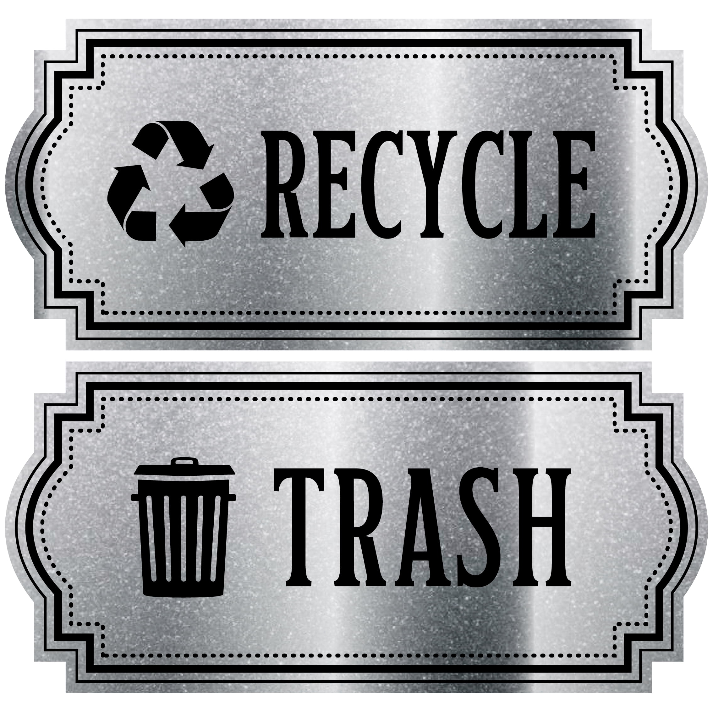 Recycle and Trash Sticker - Elegant Look for Trash Cans, Containers ...