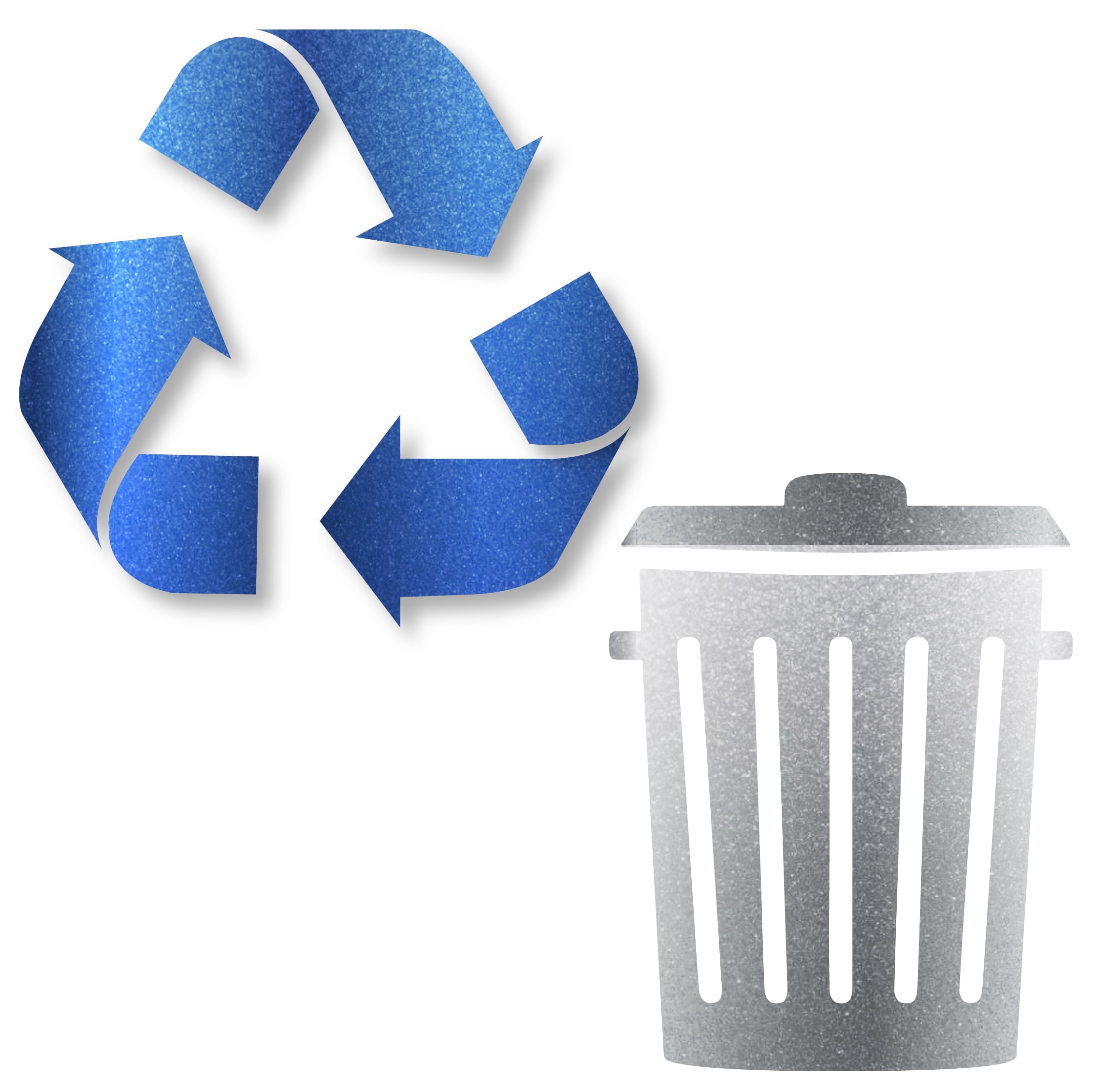 Recycle and Trash Sticker Logo Style Symbol to Organize Trash cans or ...