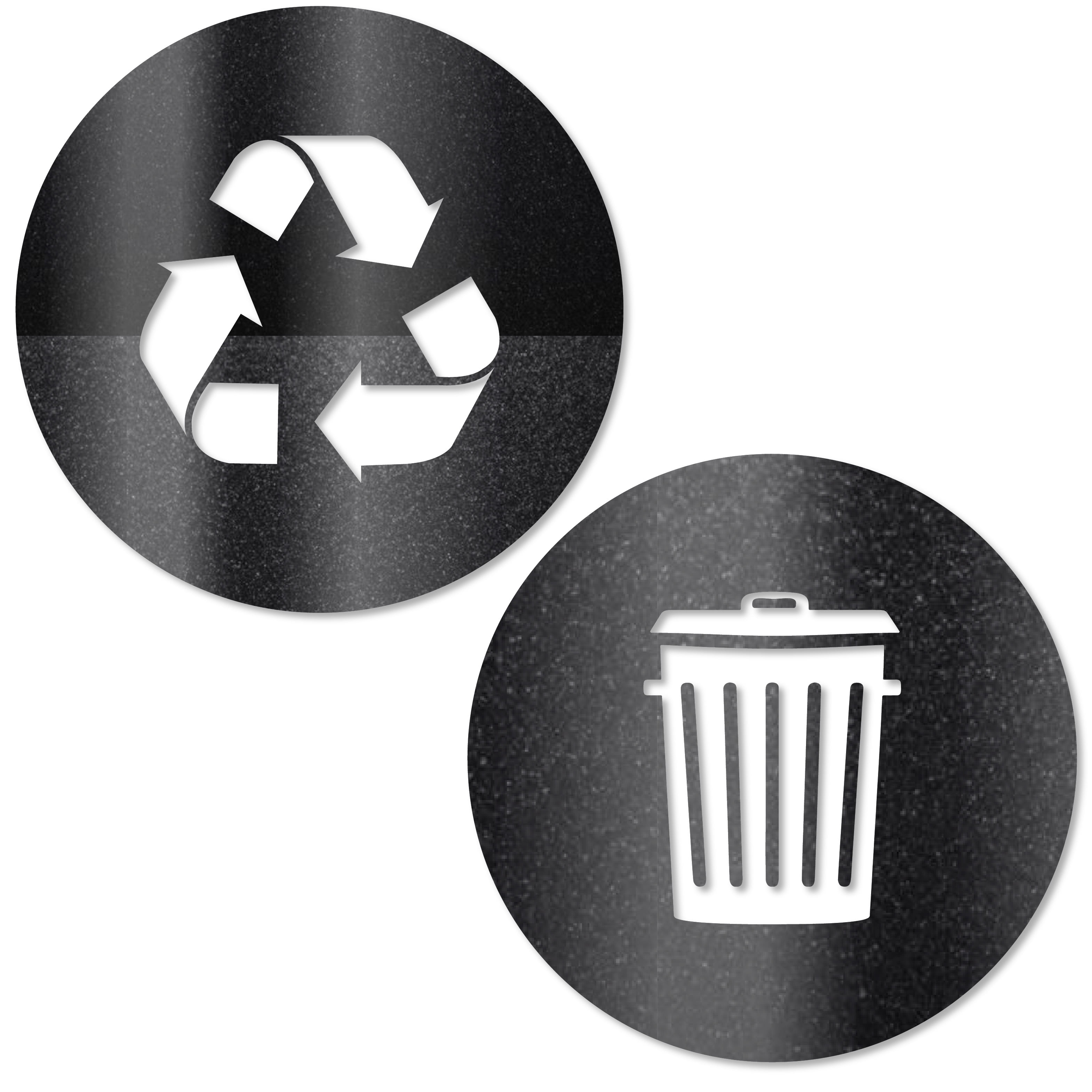 Recycle and Trash Sticker Logo Style Symbol to Organize Trash cans or ...