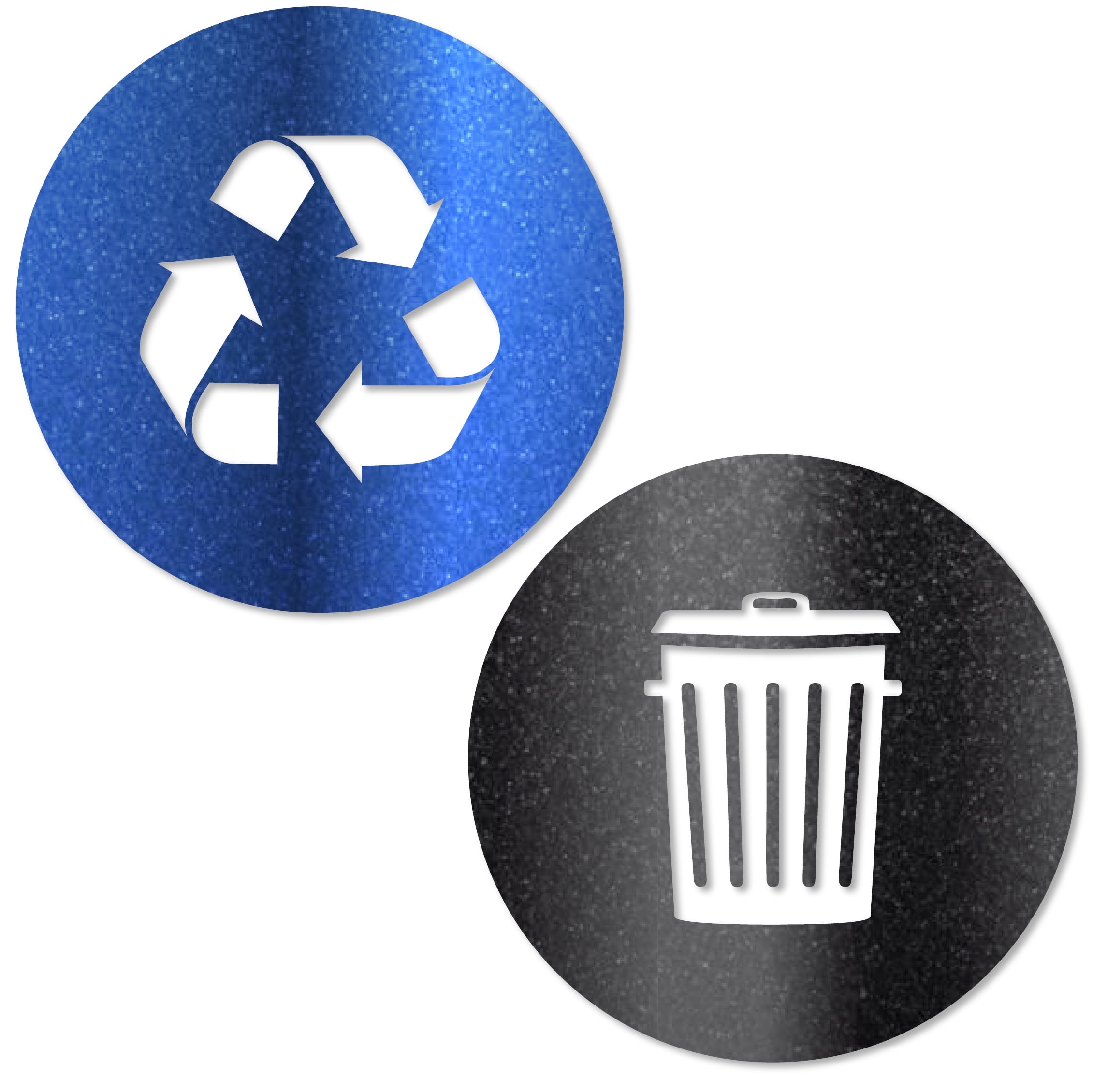 Recycle and Trash Sticker Logo Style Symbol to Organize Trash cans or ...